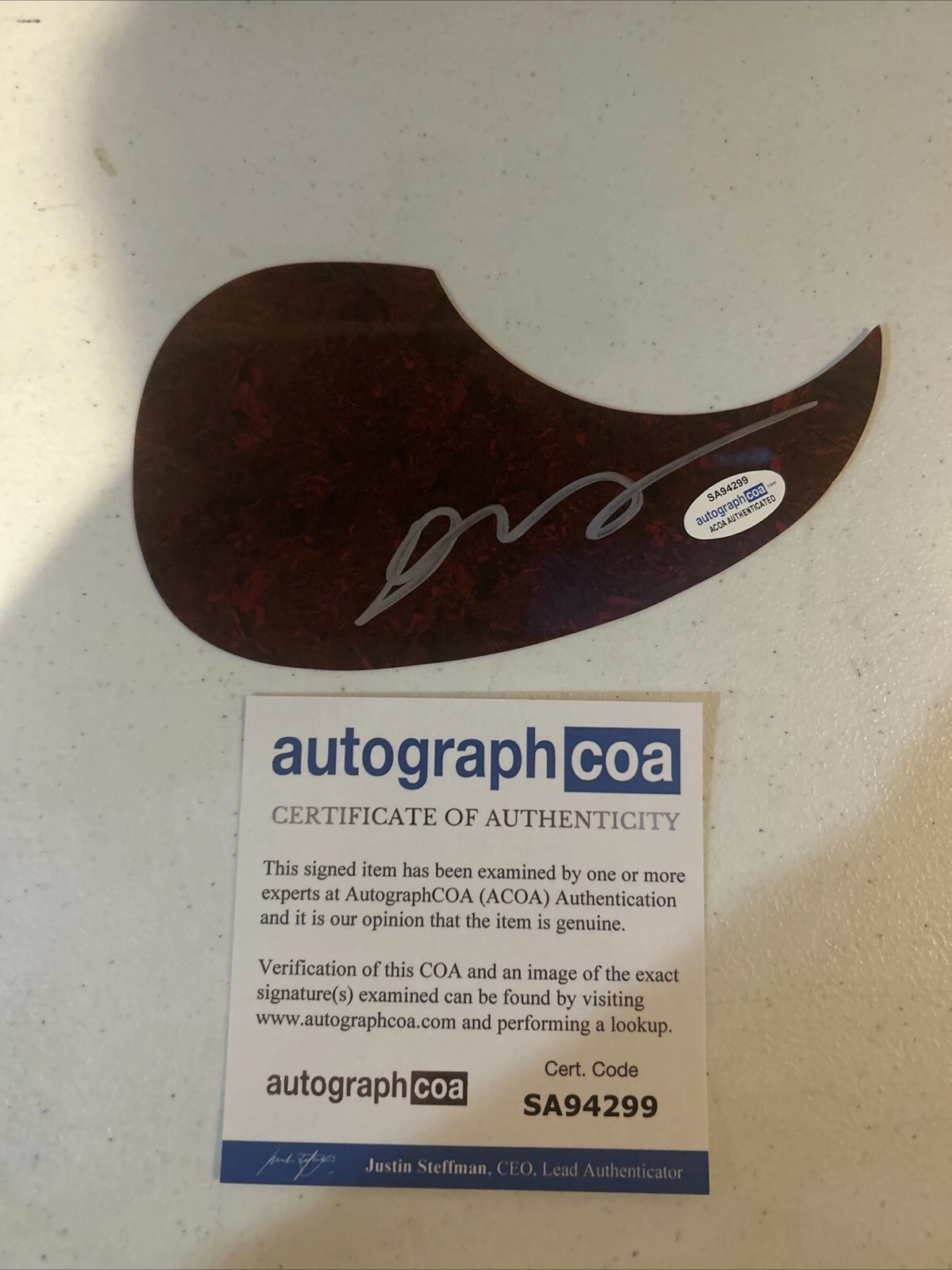DAVID LOWERY CRACKER SIGNED AUTOGRAPH ACOUSTIC GUITAR PICKGUARD ACOA ...