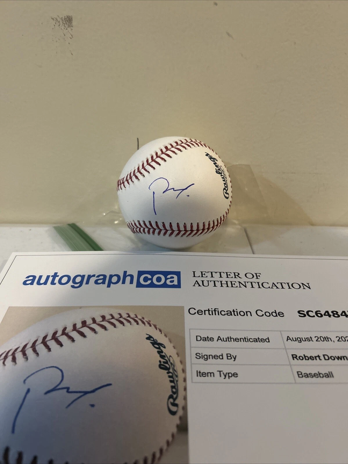 ROBERT DOWNEY JR SIGNED AUTOGRAPH ROMLB BASEBALL ACOA FULL LETTER IRON ...