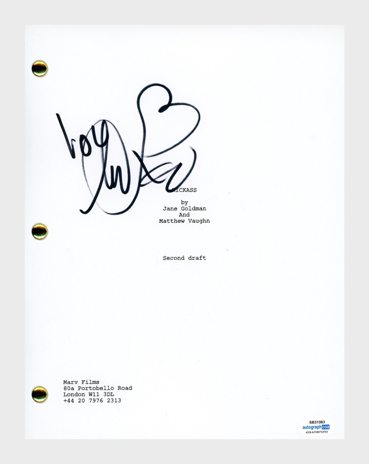 Chloe Moretz KICKASS Signed Autograph Movie Script Full Screenplay ACOA COA | Autographia
