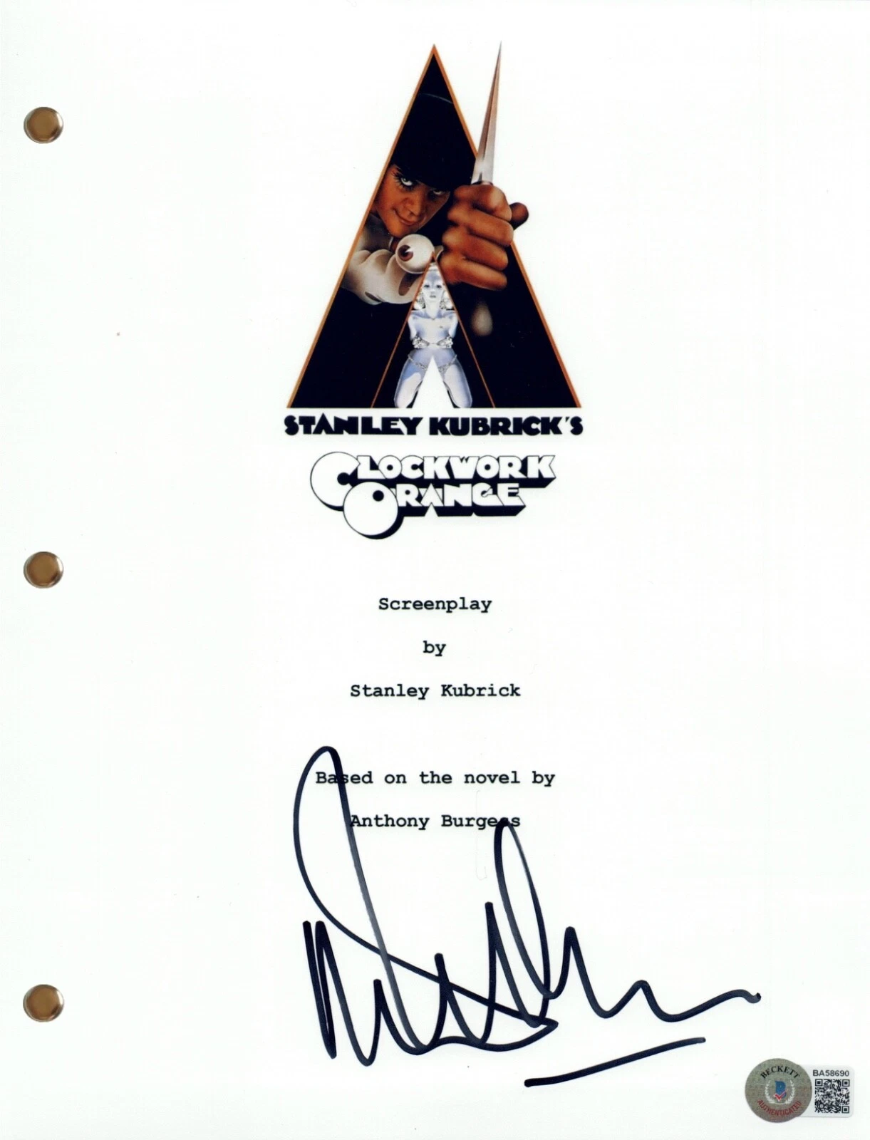 MALCOLM MCDOWELL Signed A CLOCKWORK ORANGE Movie Script Autograph ...