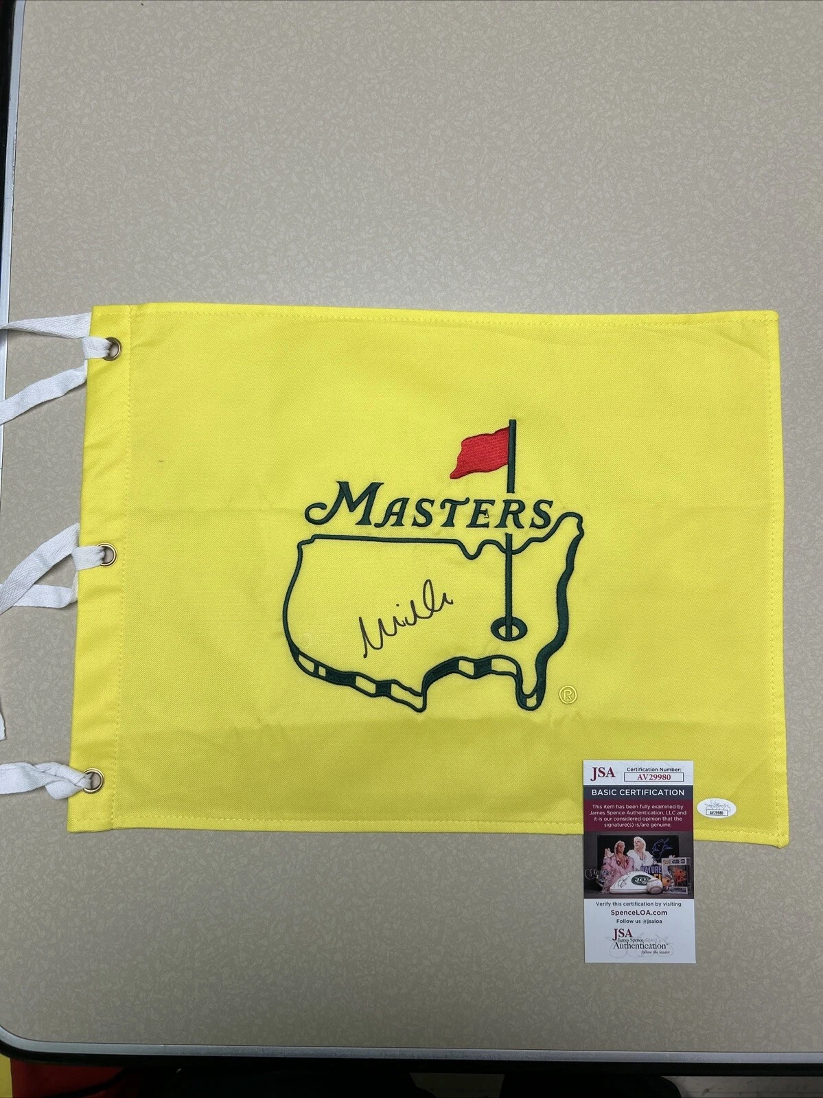 MIKE WEIR SIGNED AUTOGRAPH MASTERS PIN FLAG JSA COA UNDATED 2003 WINNER ...