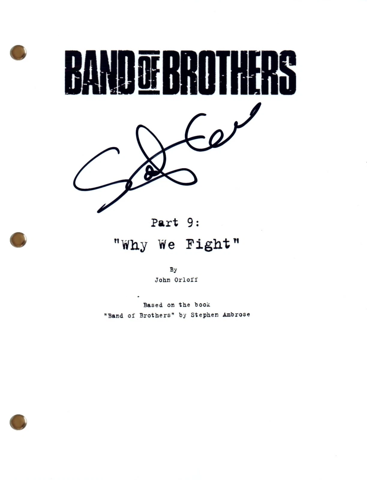 Scott Grimes Signed Autograph BAND OF BROTHERS Part 9 Script Full ...