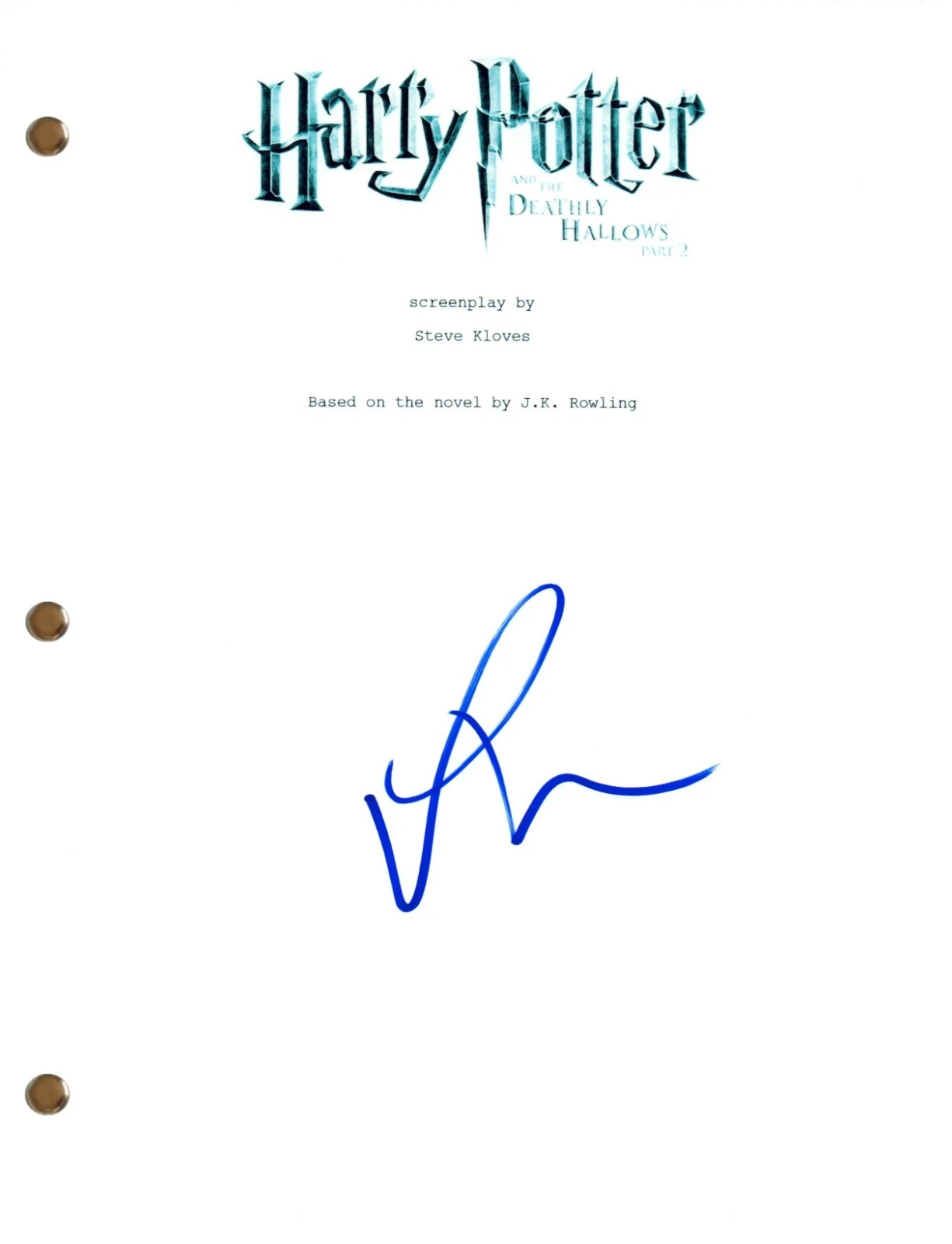 Rupert Grint Signed Harry Potter and the Deathly Hallows Part 2 Script ...