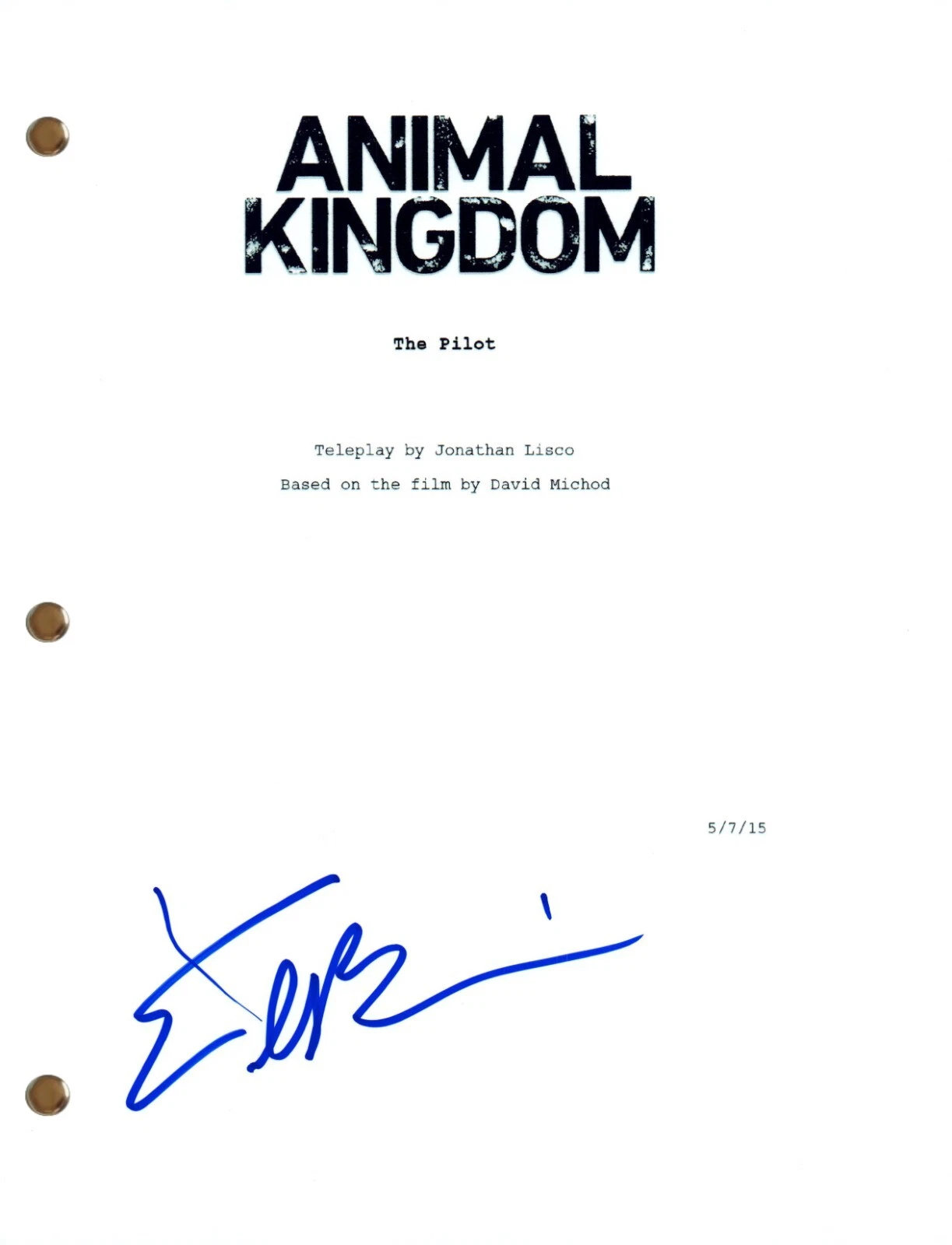 Ellen Barkin Signed Autograph ANIMAL KINGDOM Pilot Script Full ...