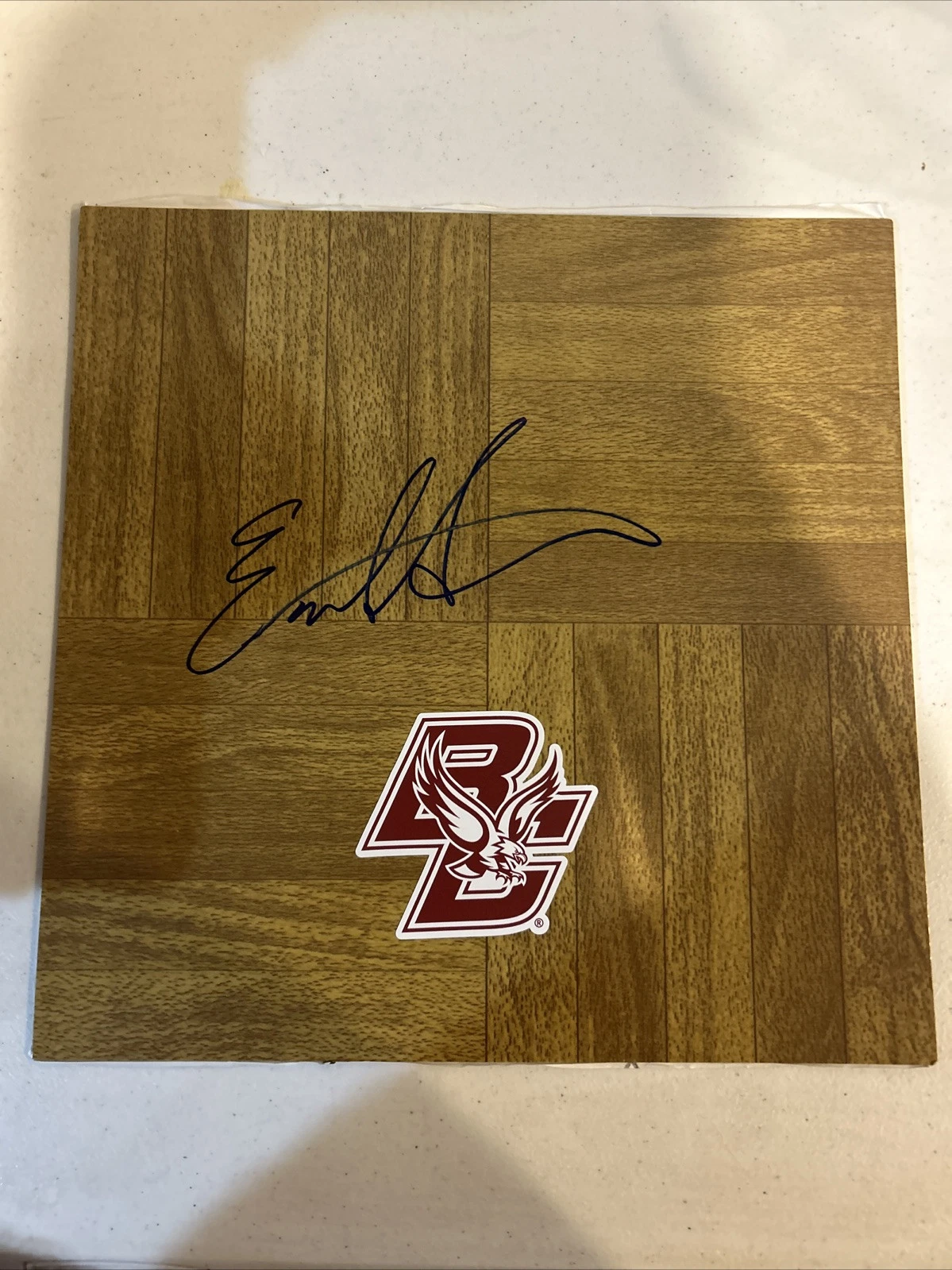 BOSTON COLLEGE EAGLES- EARL GRANT SIGNED AUTOGRAPH LOGO FLOORBOARD COA ...