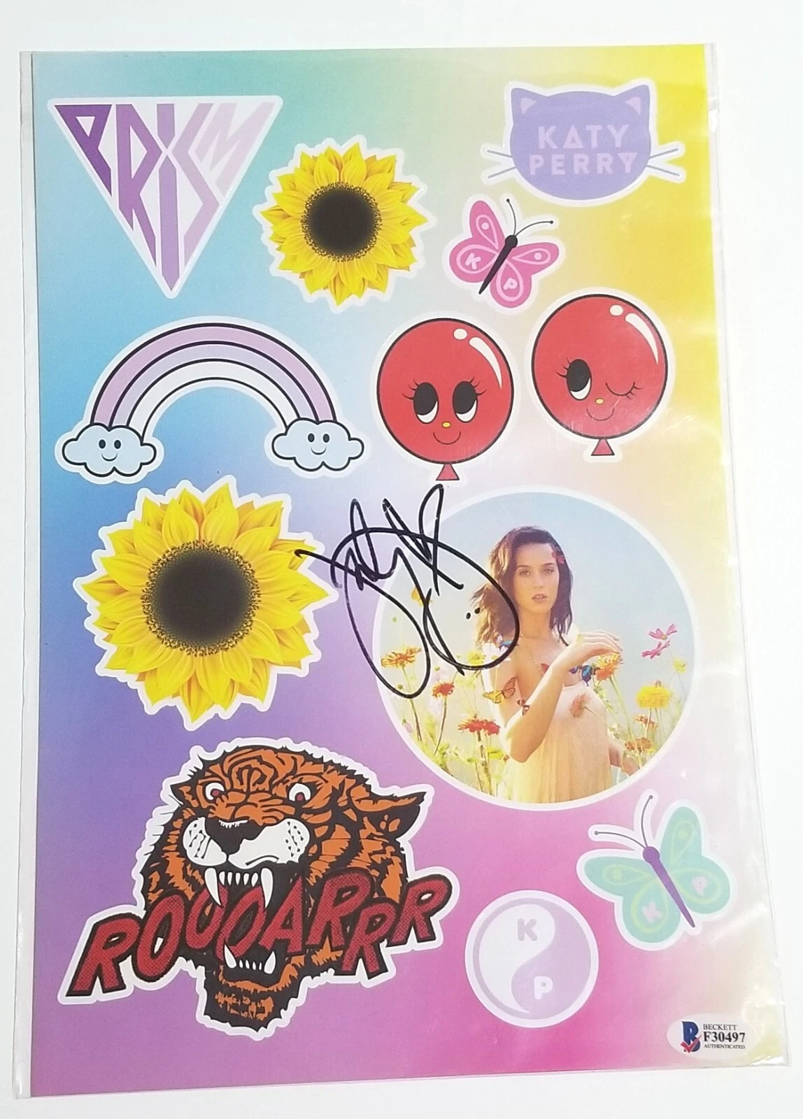 Katy Perry REAL hand SIGNED Original PRISM Mask Sticker Set JSA COA ...
