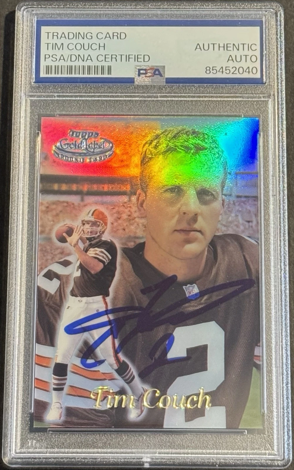 Tim Couch Signed 1999 Topps Gold Label Rookie Card Browns PSA/DNA ...
