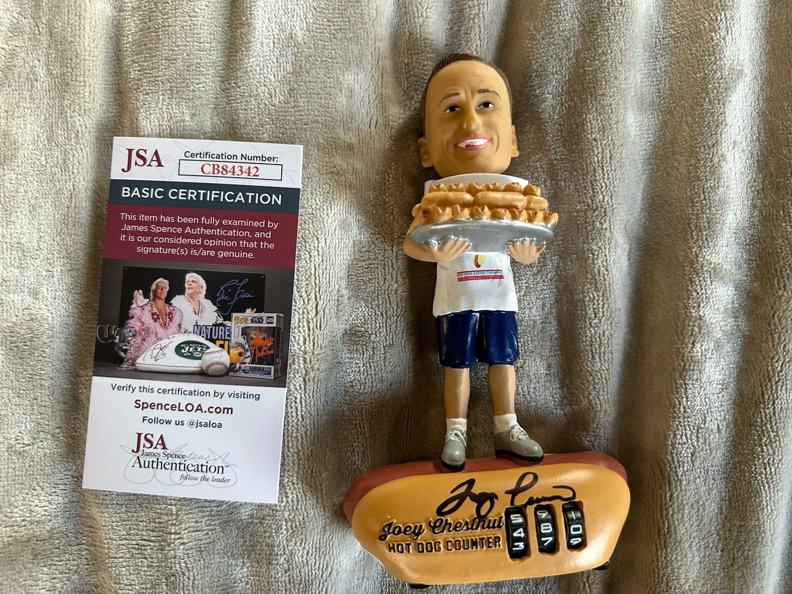 Joey Chestnut Signed BOBBLEHEAD JSA Authentication COA | Autographia