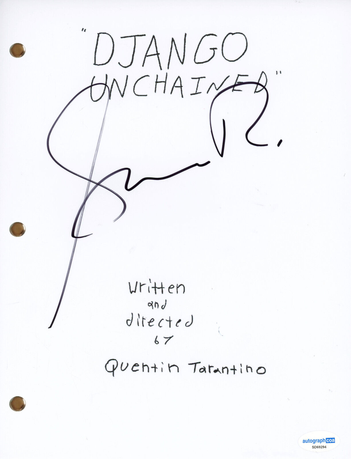 Sammi Rotibi “Django Unchained” Signed Autograph Movie Script ...