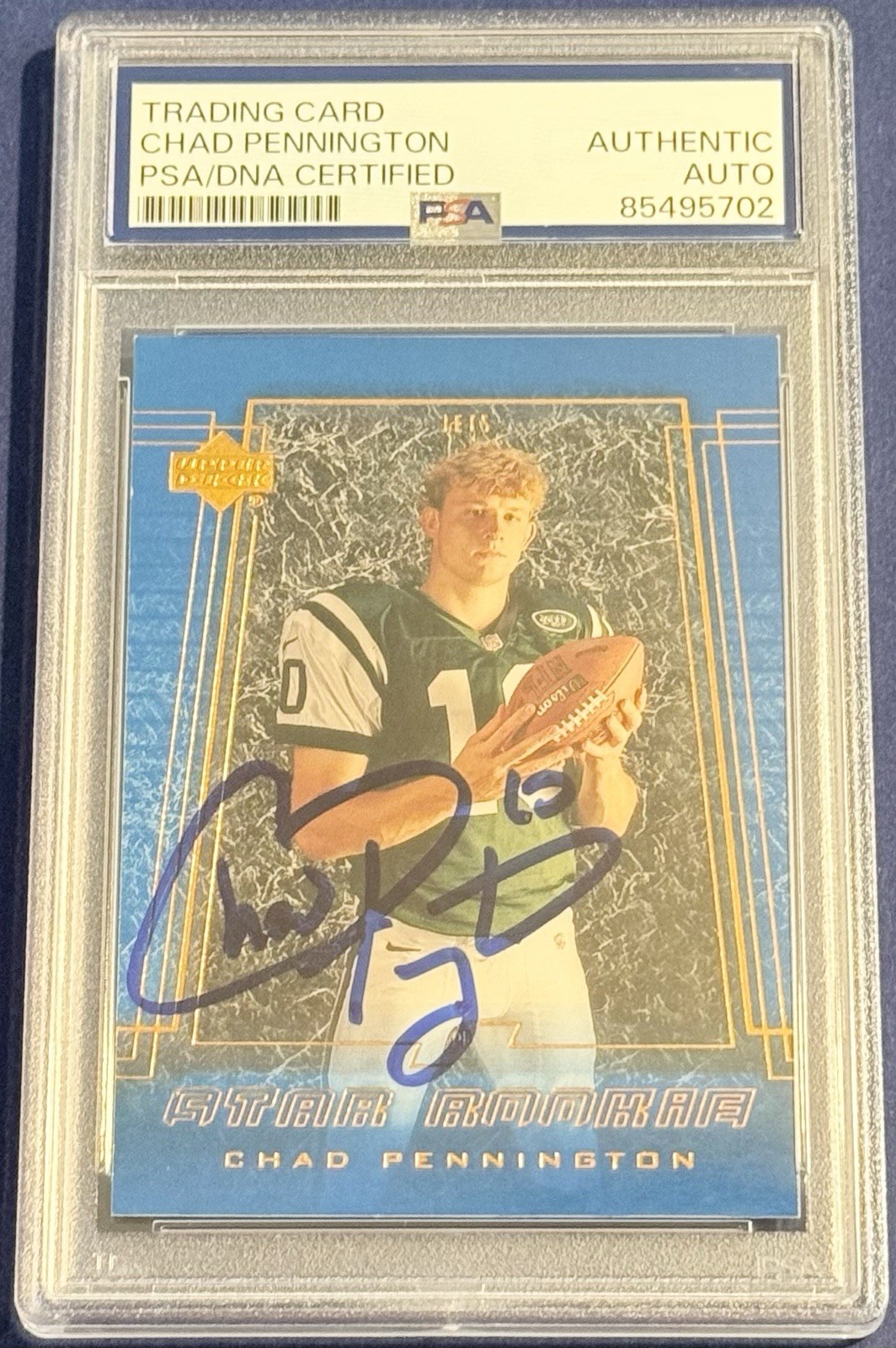 Chad Pennington Signed 2000 Upper Deck Rookie Card New York Jets PSA ...
