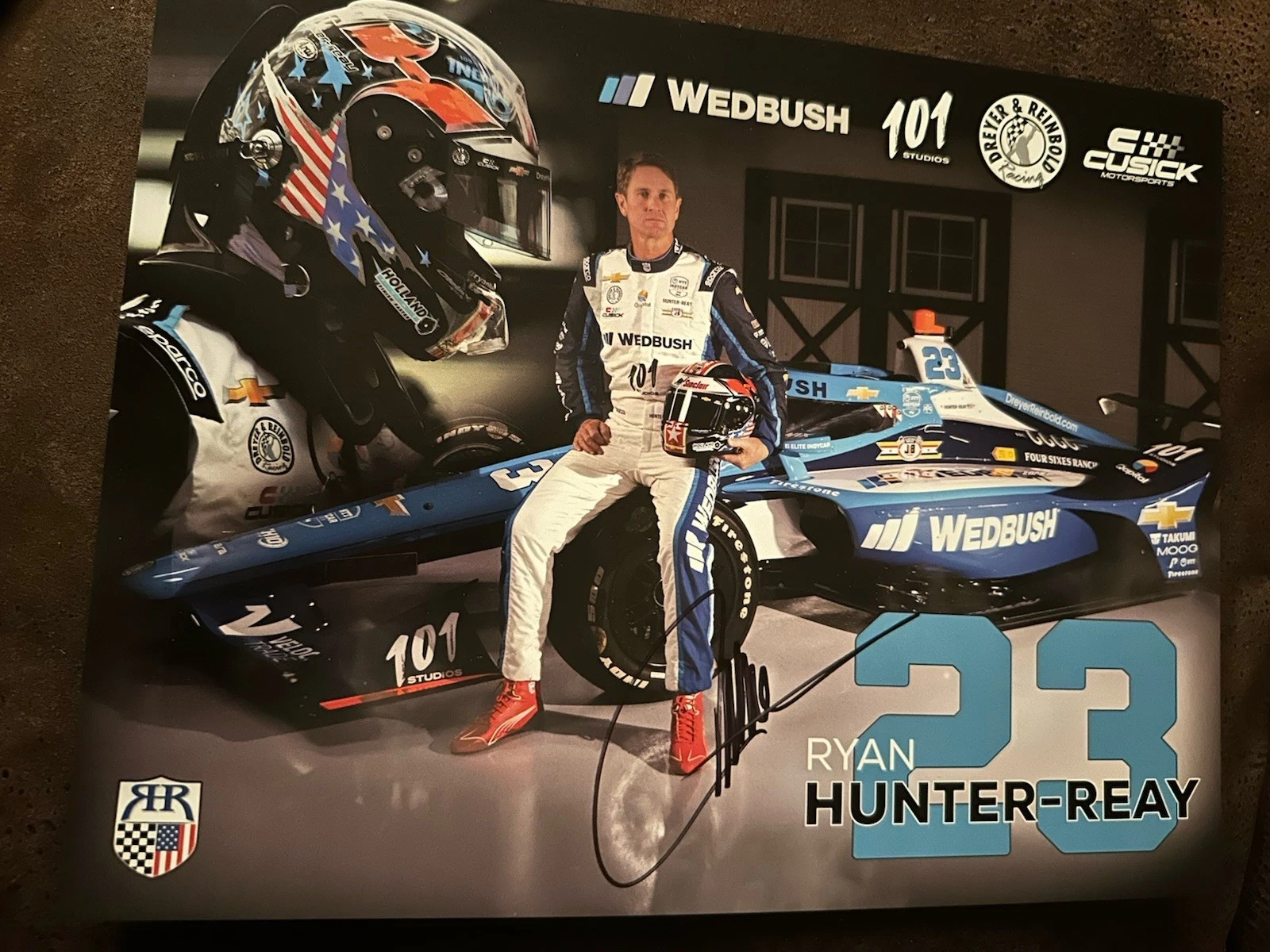 Ryan Hunter Reay 2025 Indy 500 Signed Car Promo Hero Card Indianapolis ...