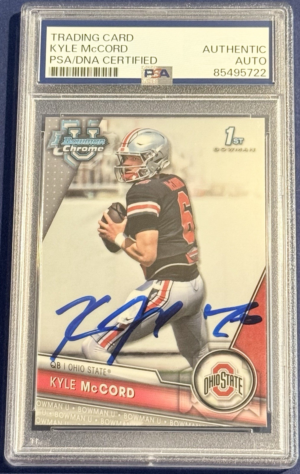 Kyle McCord Signed 2023 Bowman U Chrome Rookie Card PSA/DNA COA Eagles ...