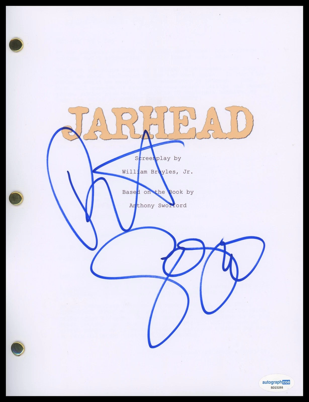 Peter Sarsgaard "Jarhead" AUTOGRAPH Signed Full Complete Script ...