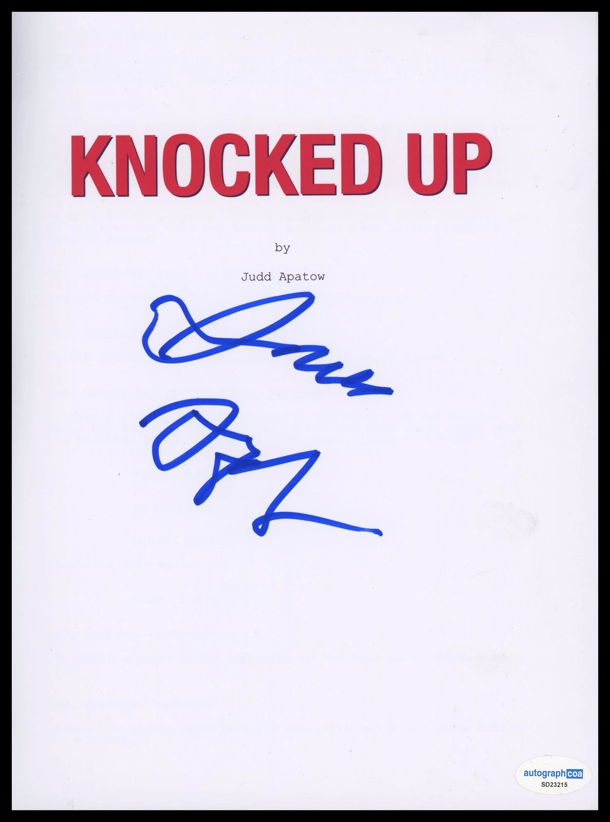 Judd Apatow "Knocked Up" Director AUTOGRAPH Signed Full Script ...