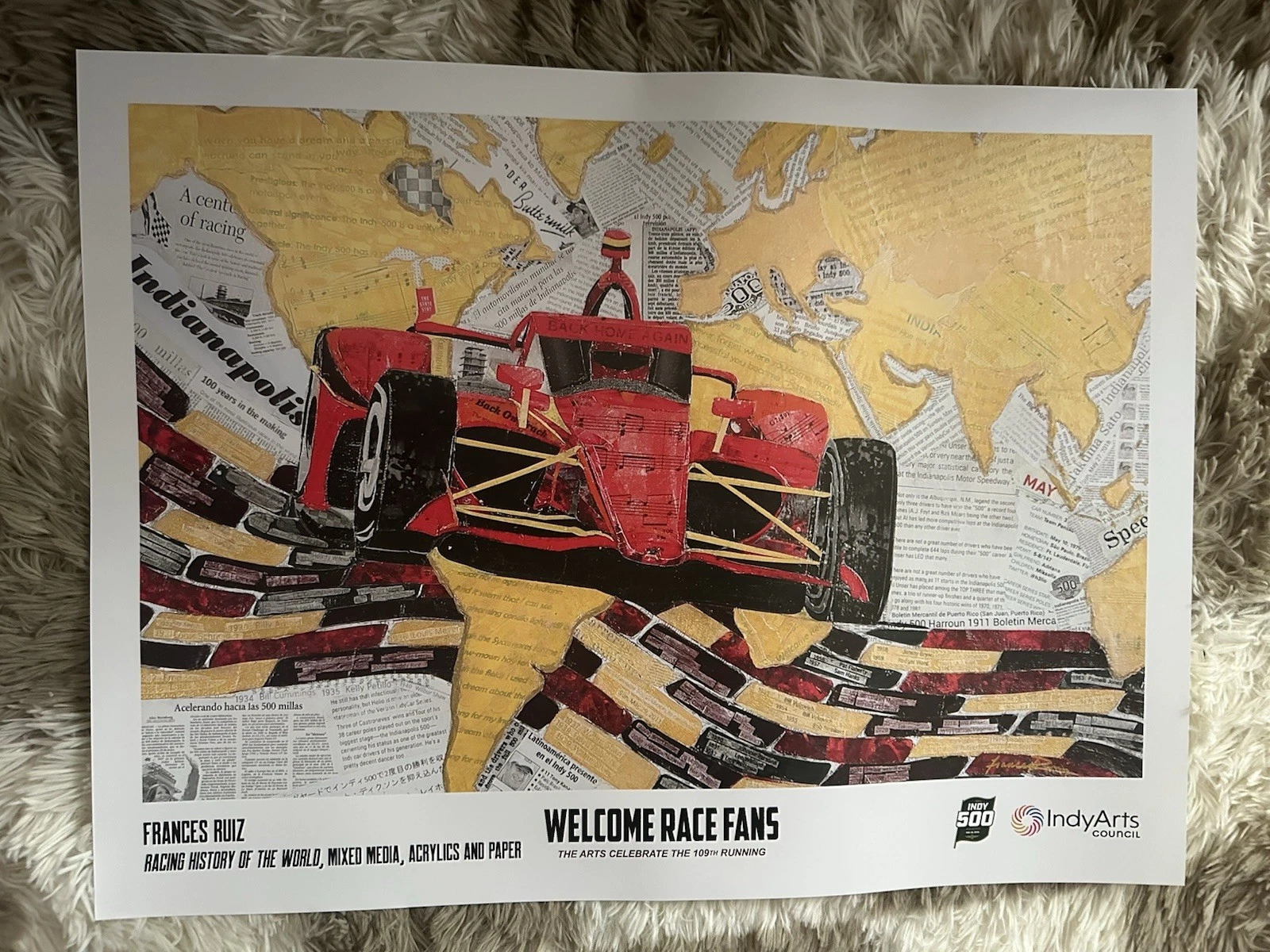 2025 Indianapolis 500 Poster "Welcome Race Fans" Art Indy Car 109th ...