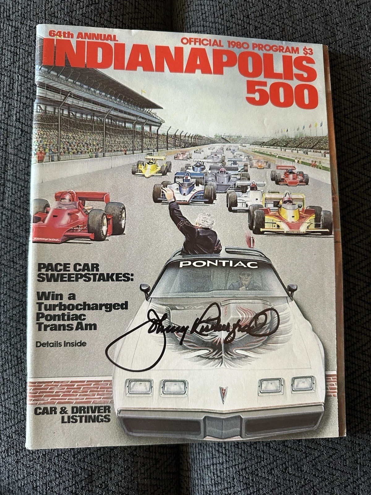 1980 Indy 500 Program Signed By Winner Johnny Rutherford Autographed ...