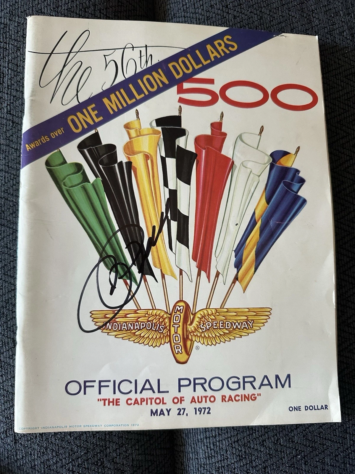 Roger Penske Signed 1972 Indy Car Program Winning Owner Indianapolis ...