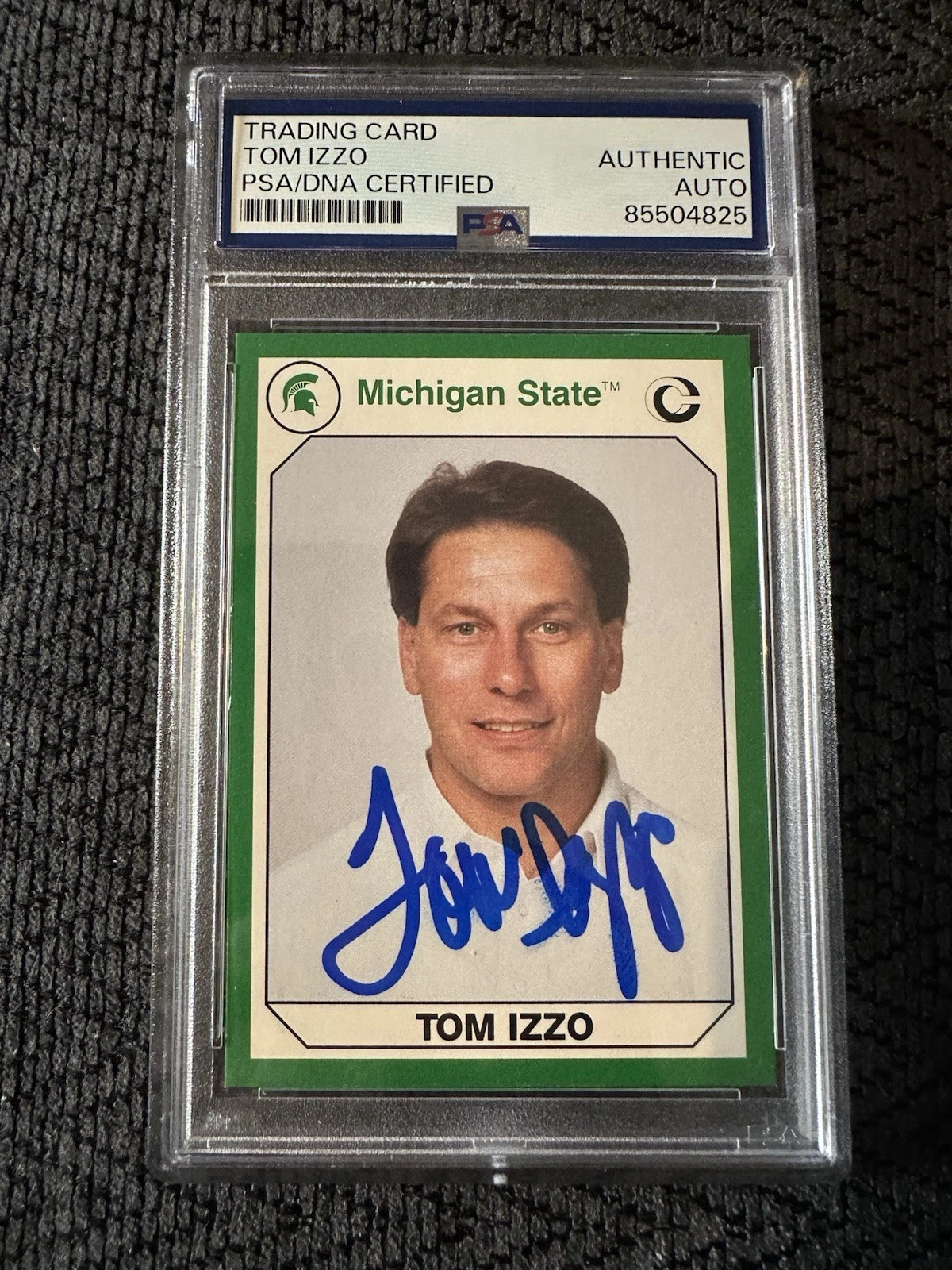 Tom Izzo Signed 1990 MSU Collegiate Collection #18 Card PSA /DNA RC Rookie | Autographia