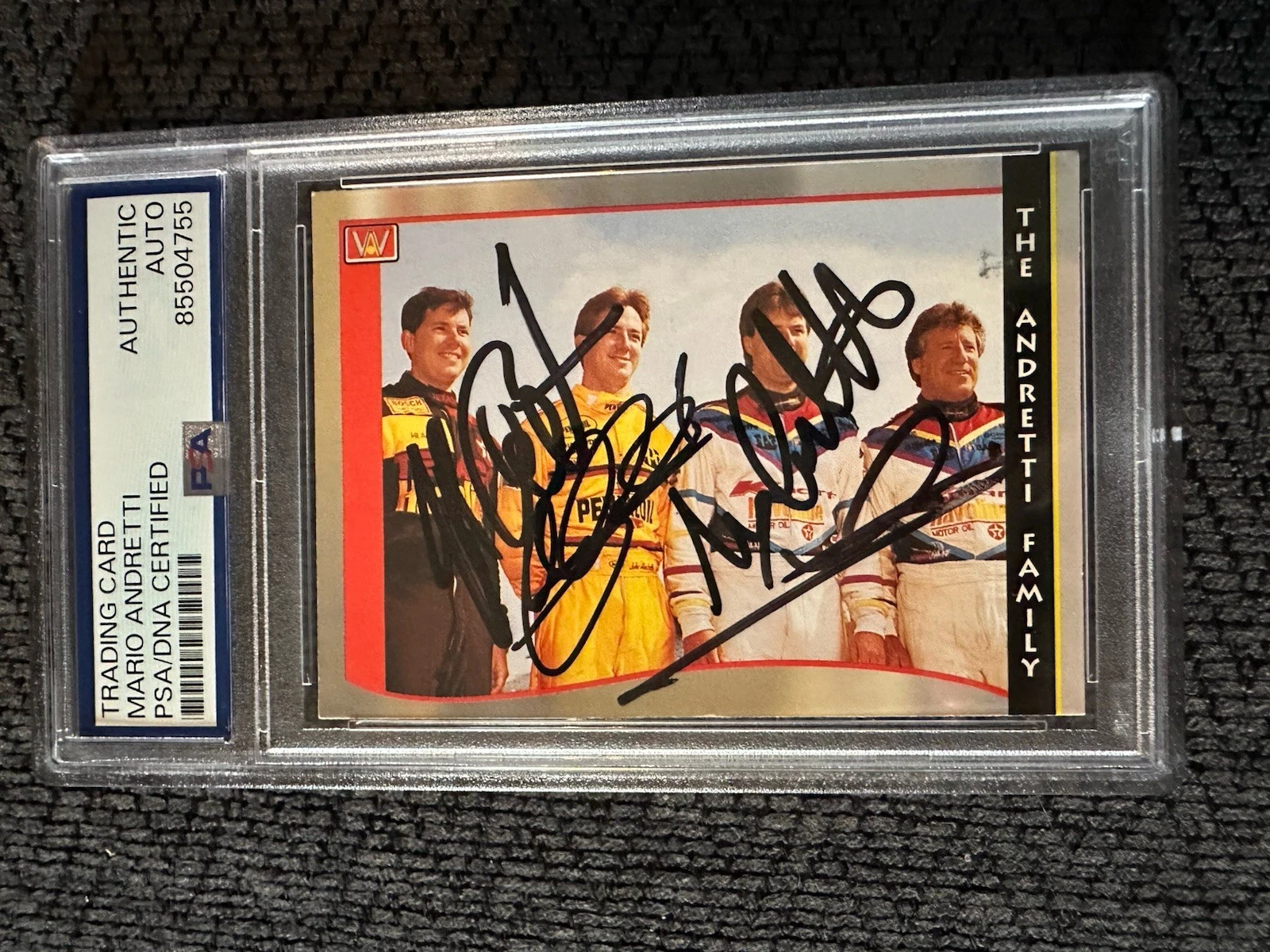 Mario John Jeff & Michael Andretti Signed 1992 Indy 500 Card #49 PSA ...