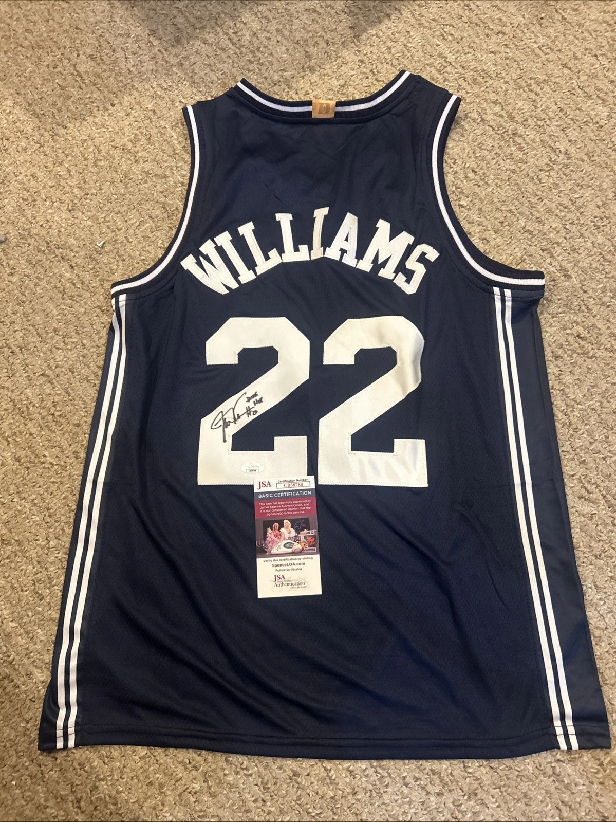 DUKE BLUE DEVILS- JAY WILLIAMS SIGNED AUTOGRAPH JERSEY JSA COA ...