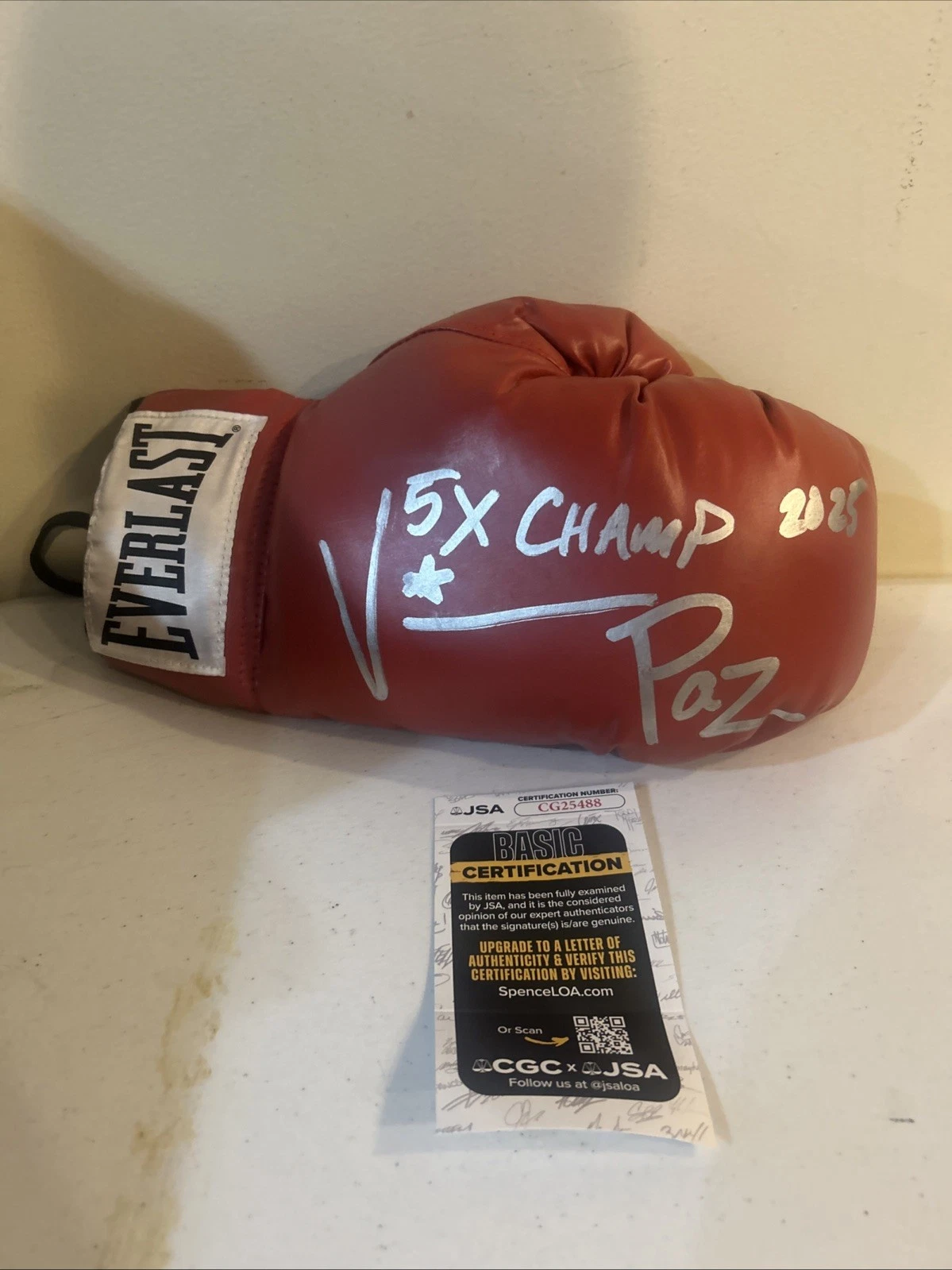 VINNY PAZ SIGNED AUTOGRAPH BOXING GLOVE JSA COA HOF BOXER CHAMPION ...