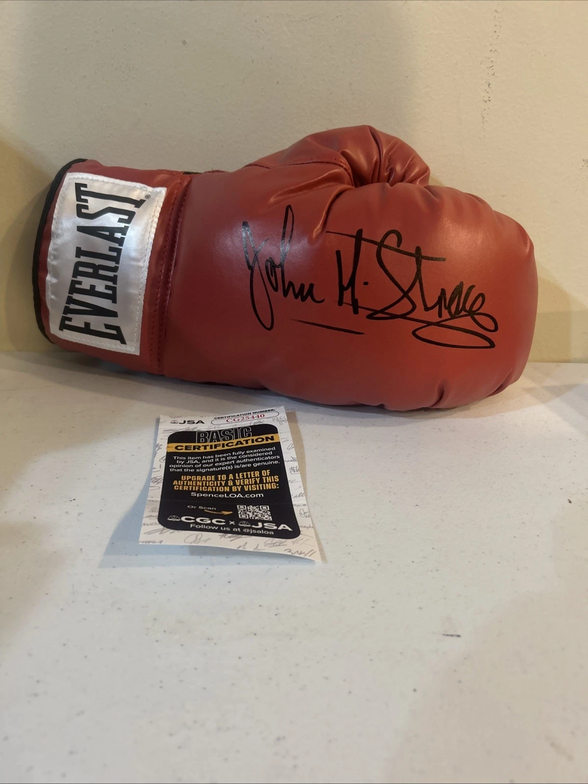 JOHN H STRACEY SIGNED AUTOGRAPH BOXING GLOVE JSA COA CHAMPION BOXER ...