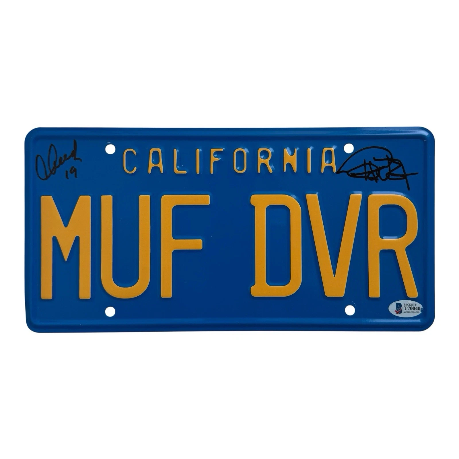 Cheech & Chong Signed MUF DVR License Plate Up In Smoke Autograph ...