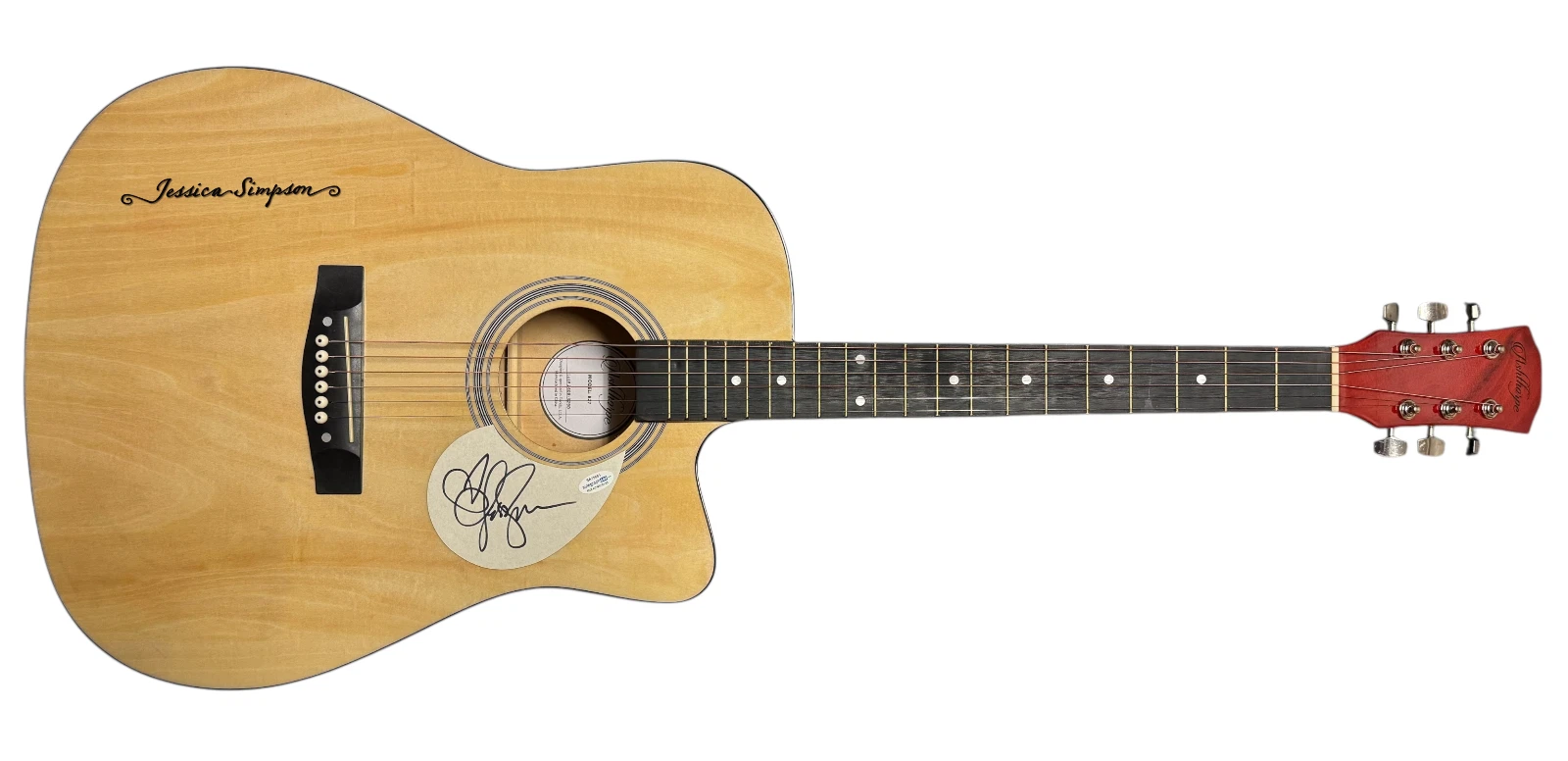 Jessica Simpson Signed Autograph Full Size Acoustic Guitar In This Skin ...