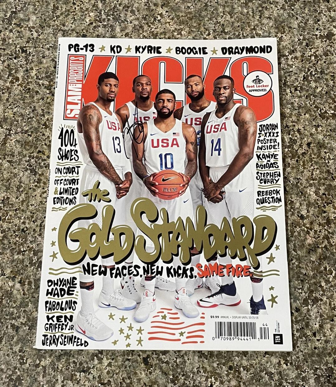 Kevin Durant Signed “The Gold Standard” Slam USA Full Magazine Cover ...
