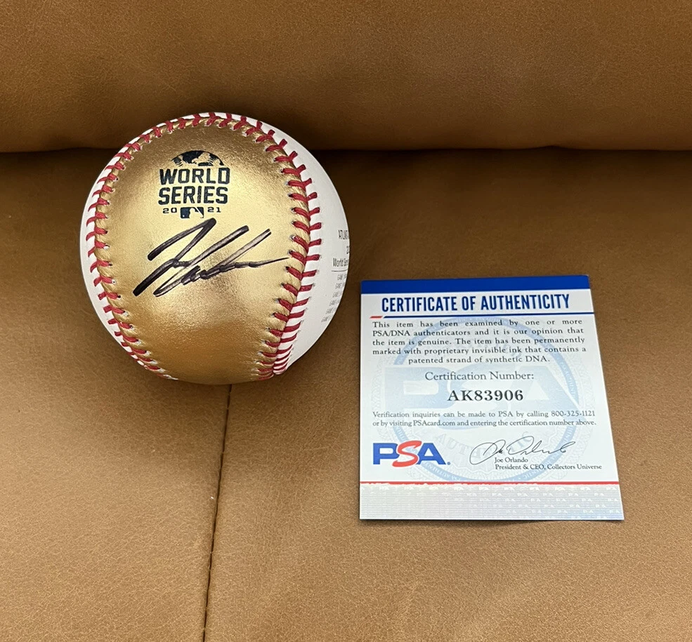 Ian Anderson Signed Official 2021 World Series Gold Champs Baseball Psa ...