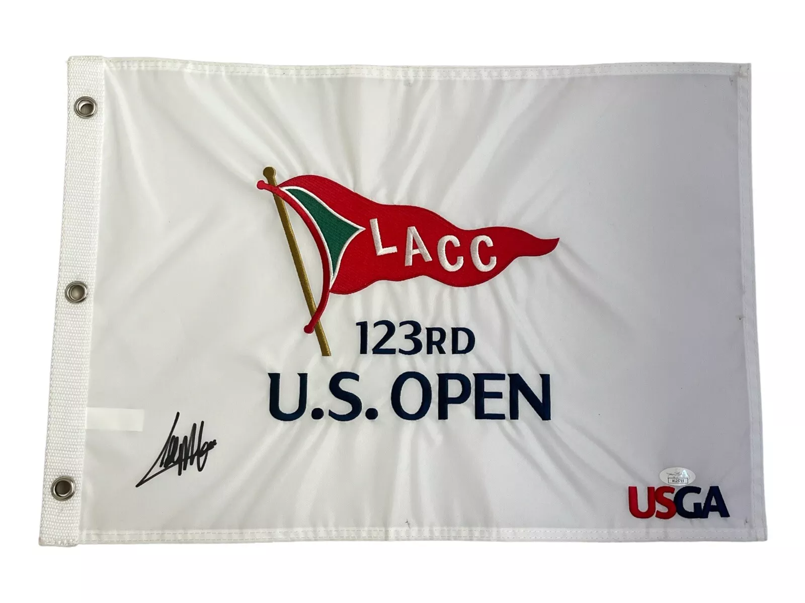 Collin Morikawa Signed 2023 123rd US Open Championship Pin Flag JSA ...