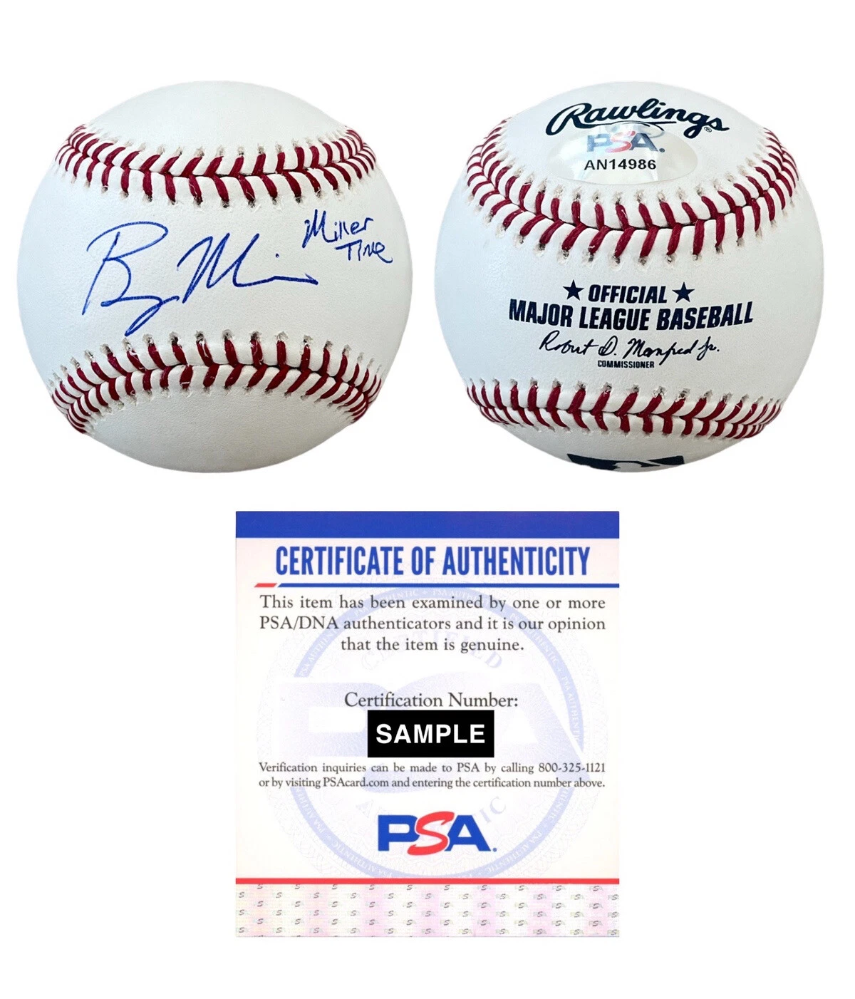 Bryce Miller Signed Official MLB Baseball “Miller Time” Psa/Dna Coa ...