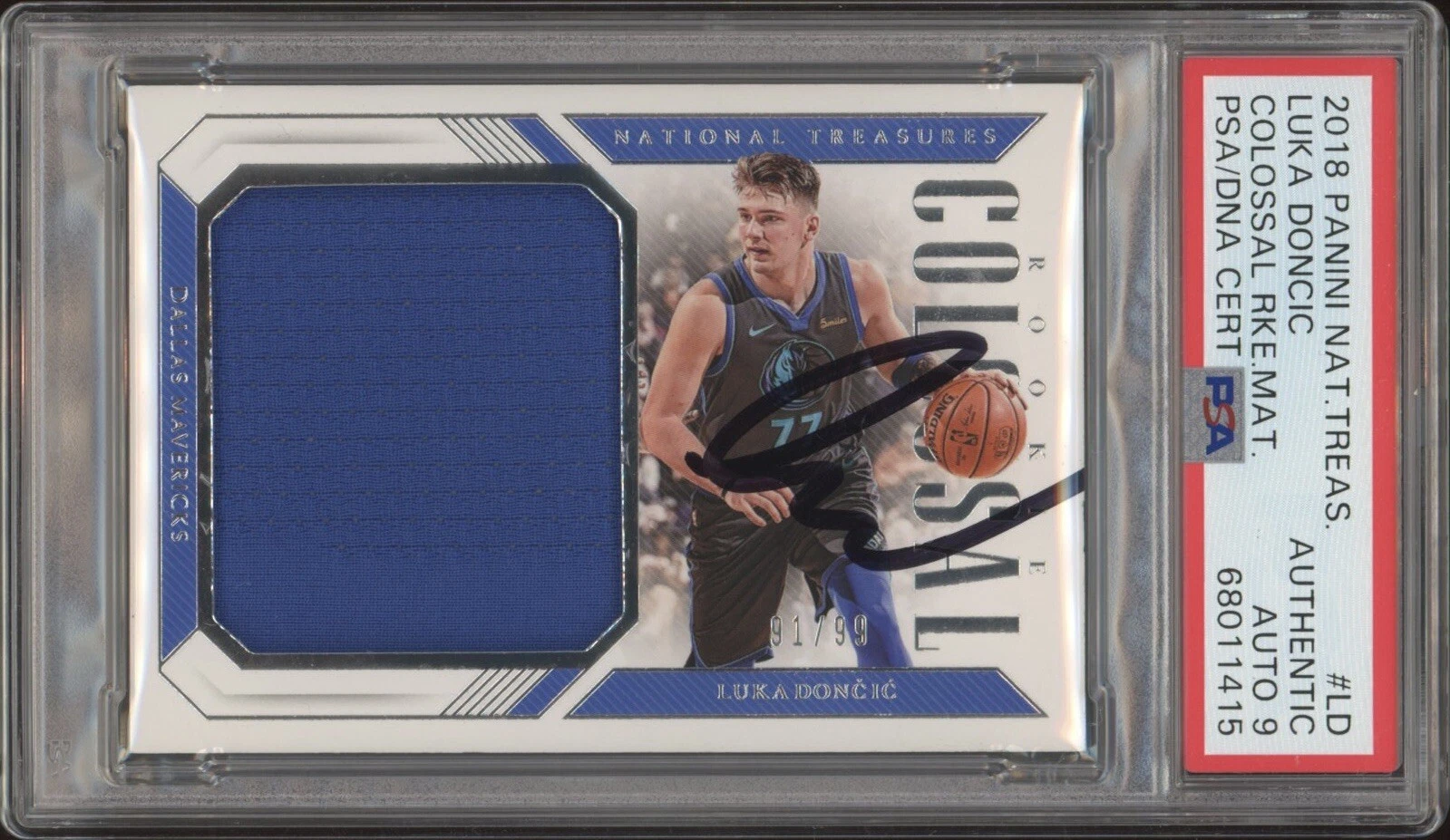 2018 Panini National Treasures Luka Doncic Rookie /99 Psa MINT 9 AUTO ...