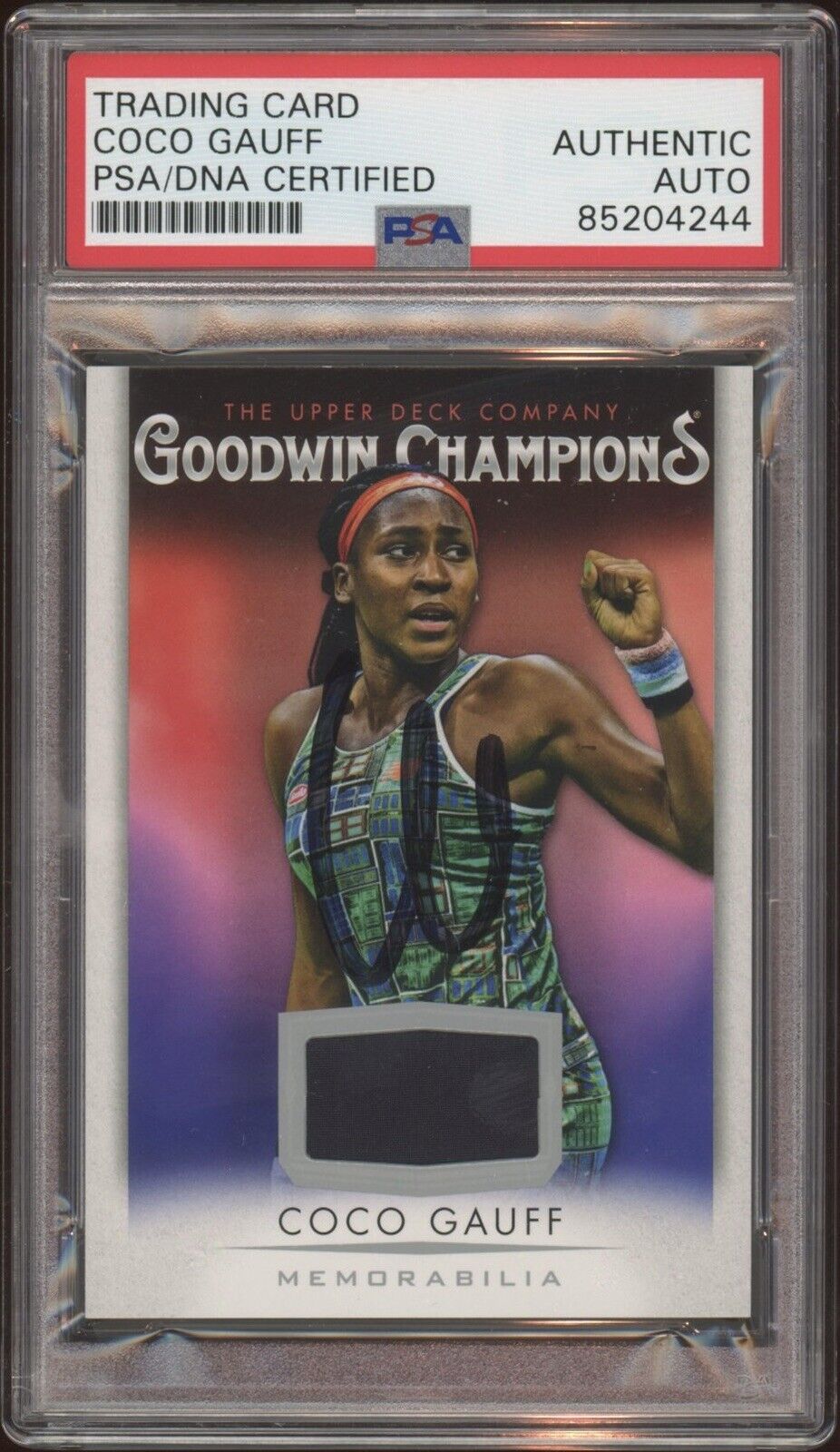 Coco Gauff Signed 2021 UD Goodwin Champions Memorabilia Rookie Auto Psa ...