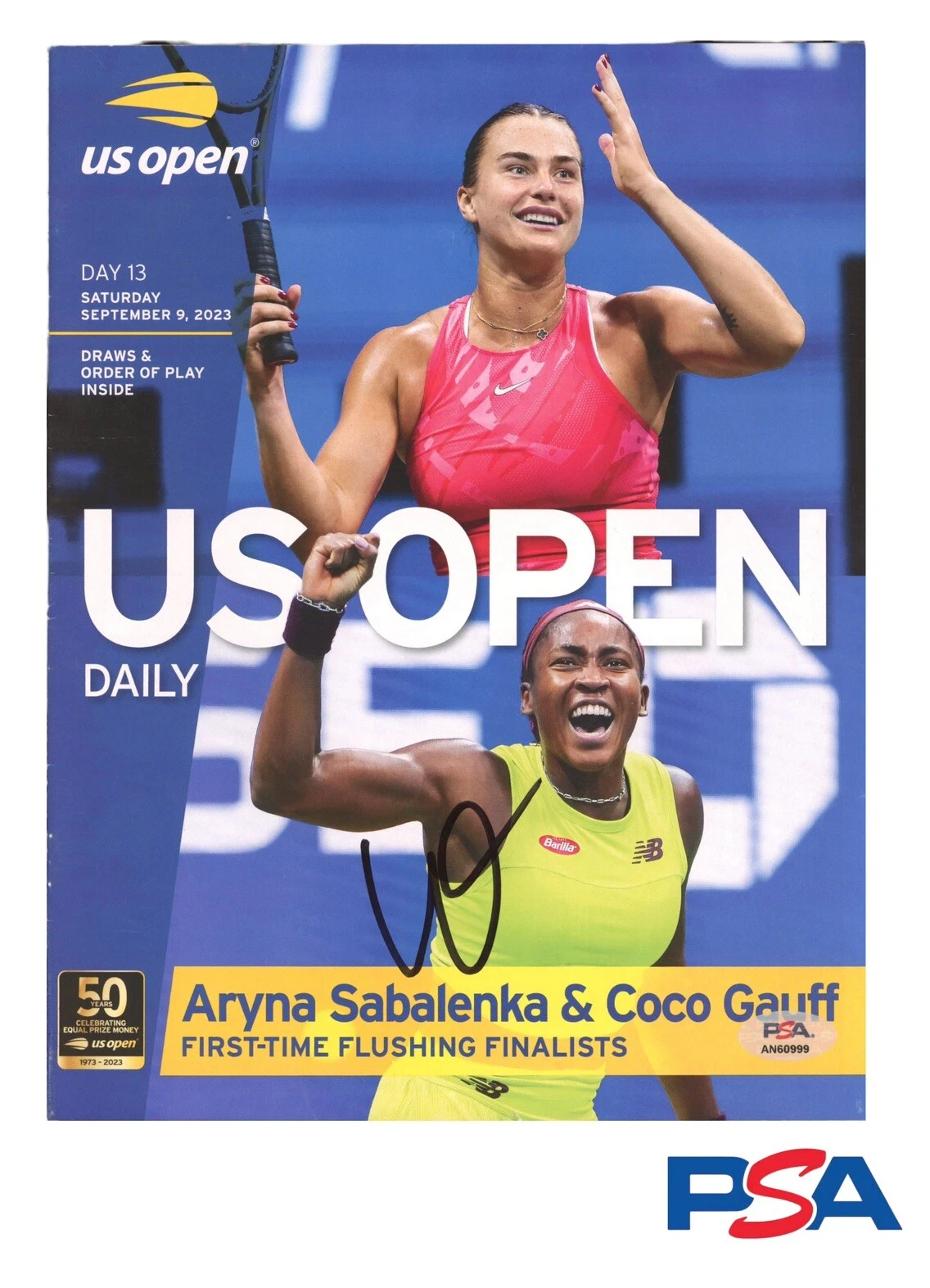 Coco Gauff Signed 2023 US Open Womens Final Program Psa/Dna Auto ...