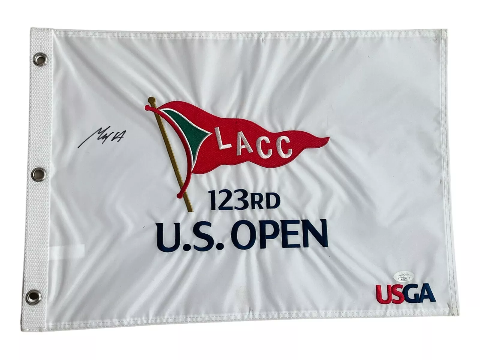 Max Homa Signed 2023 123rd US Open Championship Pin Flag JSA Coa 2024 ...