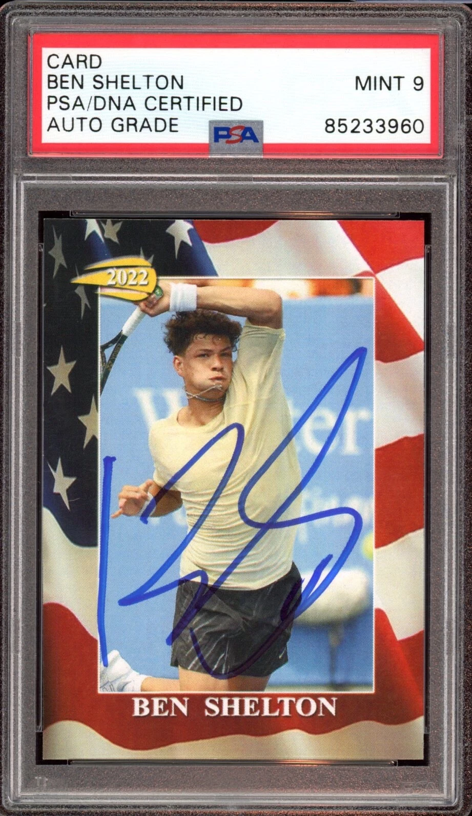 Ben Shelton Signed 2022 Pro Net US Open Rookie Card 1/100 Psa/Dna MINT ...