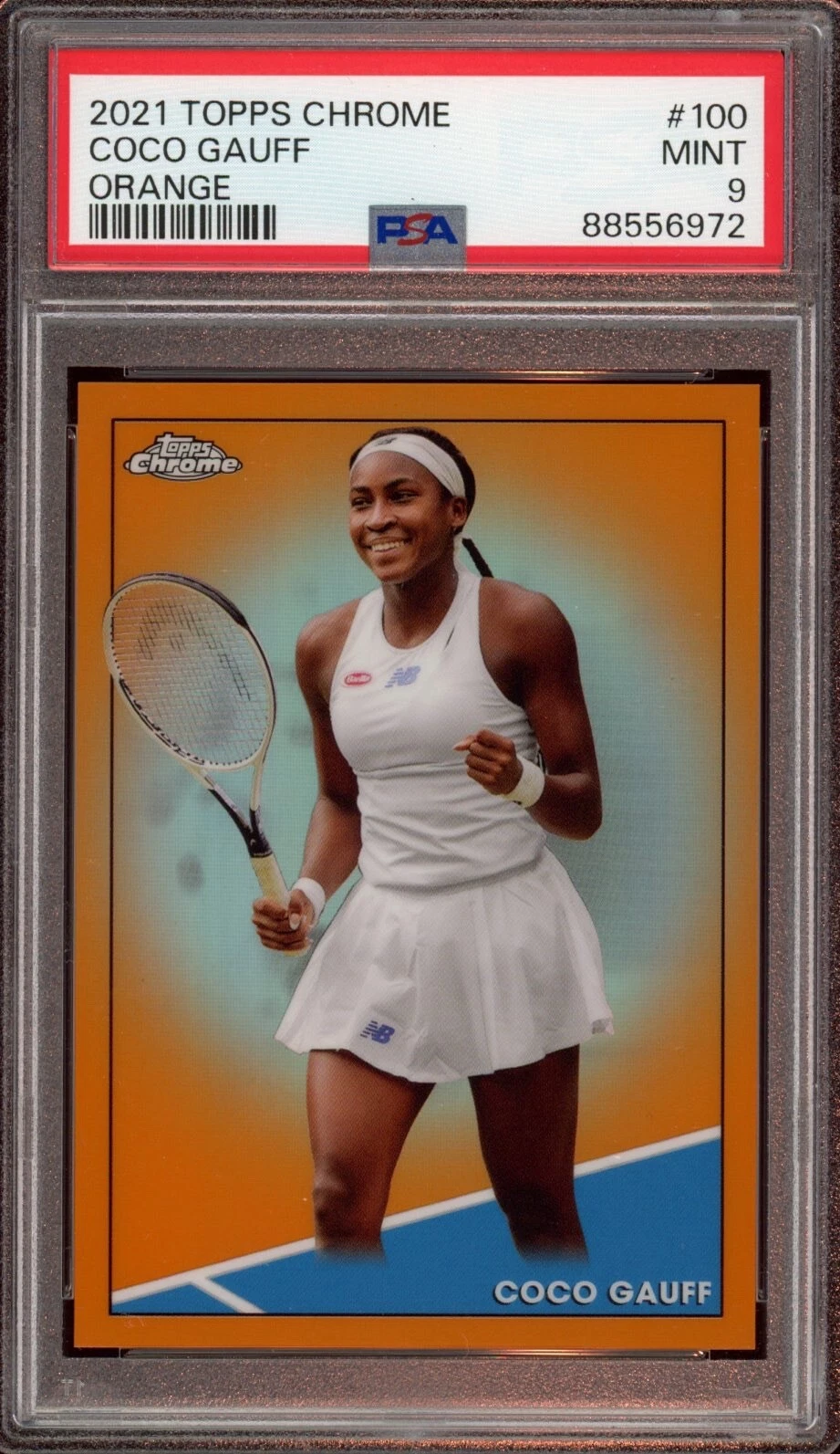 2021 Topps Chrome #100 Coco Gauff Orange Refractor Rookie Card /25 Psa ...