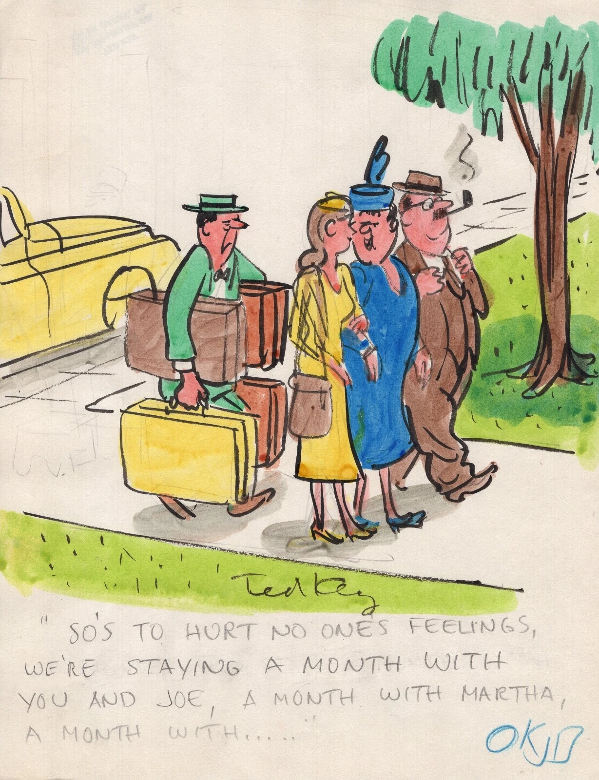 TED KEY HAND SIGNED ORIGINAL 1950's COLOR HAZEL ARTWORK GREAT ...