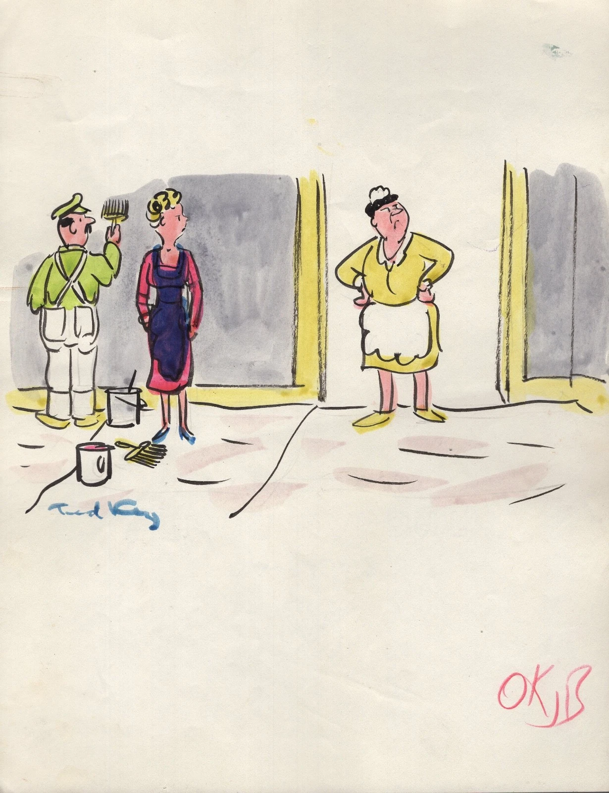 TED KEY SIGNED ORIGINAL 1950's COLOR ORIGINAL HAZEL ARTWORK+COA HAZEL ...