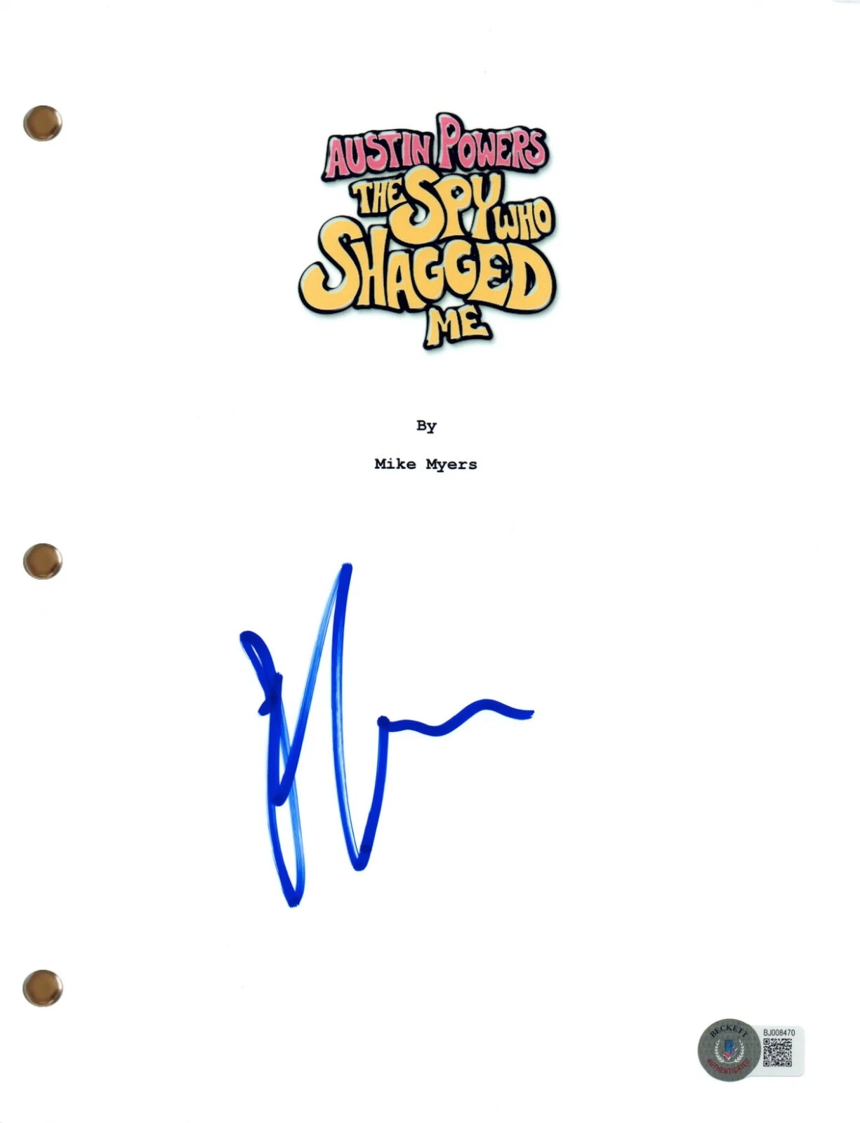 Mike Myers Signed Autograph AUSTIN POWERS Movie Script Full Screenplay ...