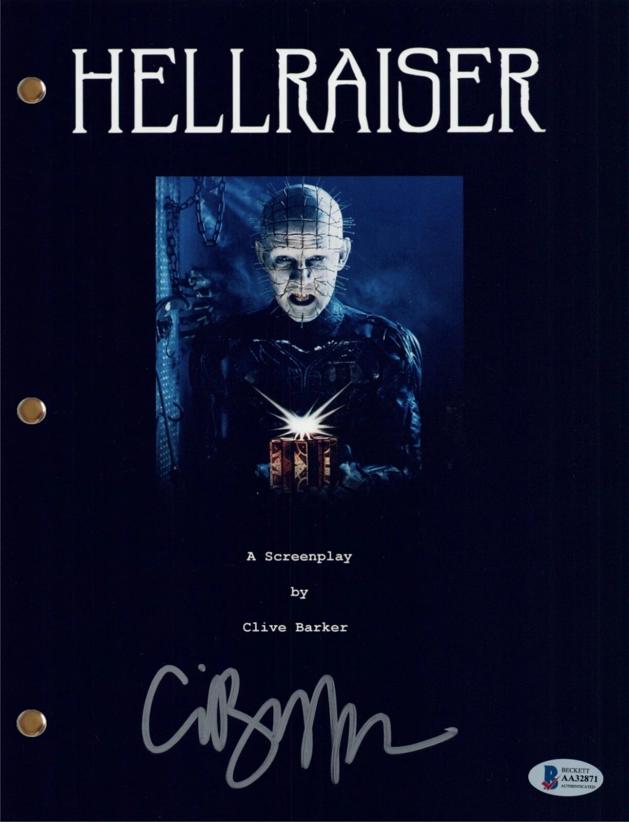 Clive Barker Signed Autograph HELLRAISER Movie Script Full Screenplay ...