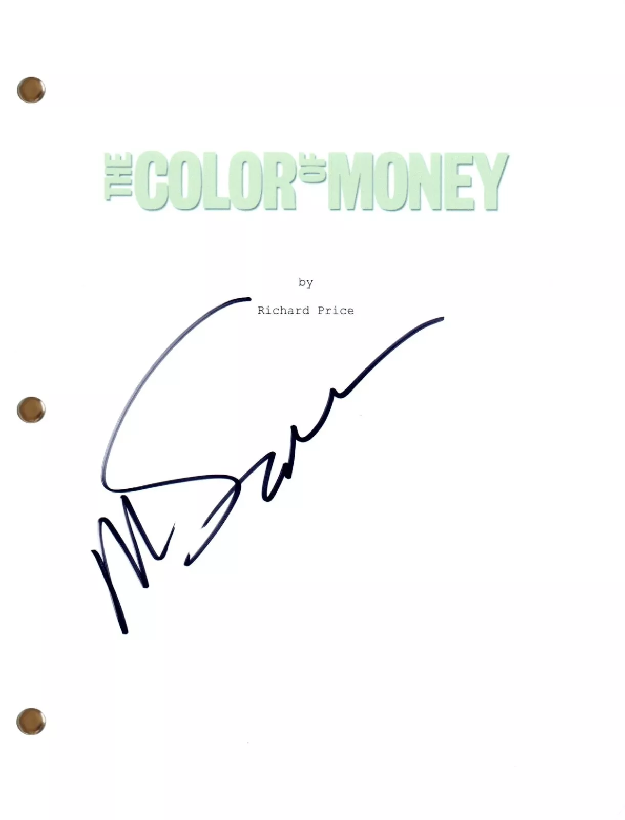 Martin Scorsese Signed THE COLOR OF MONEY Autograph Movie Script ...