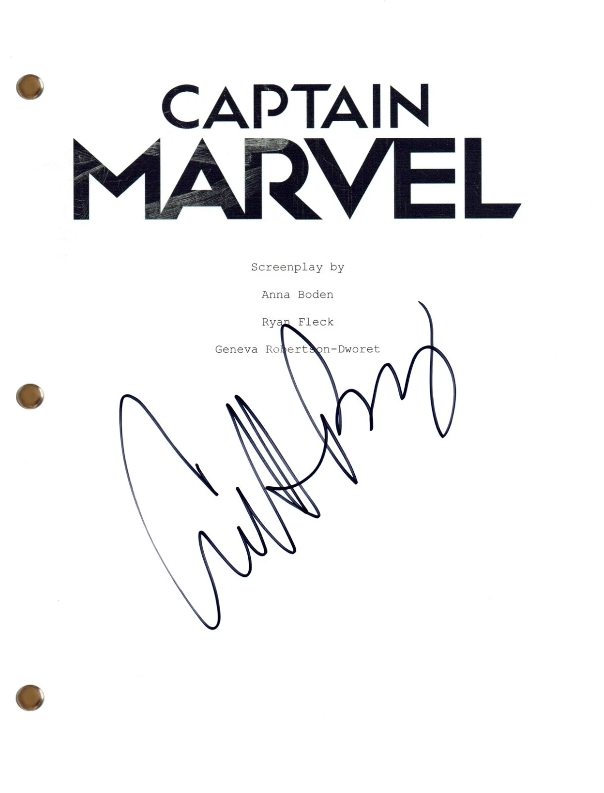 Annette Bening CAPTAIN MARVEL Signed Autographed Movie Script COA ...