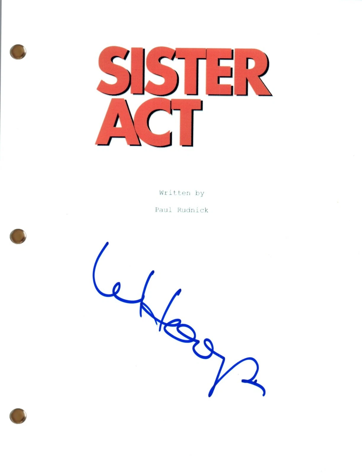 Whoopi Goldberg Signed Autograph SISTER ACT Movie Script Full ...