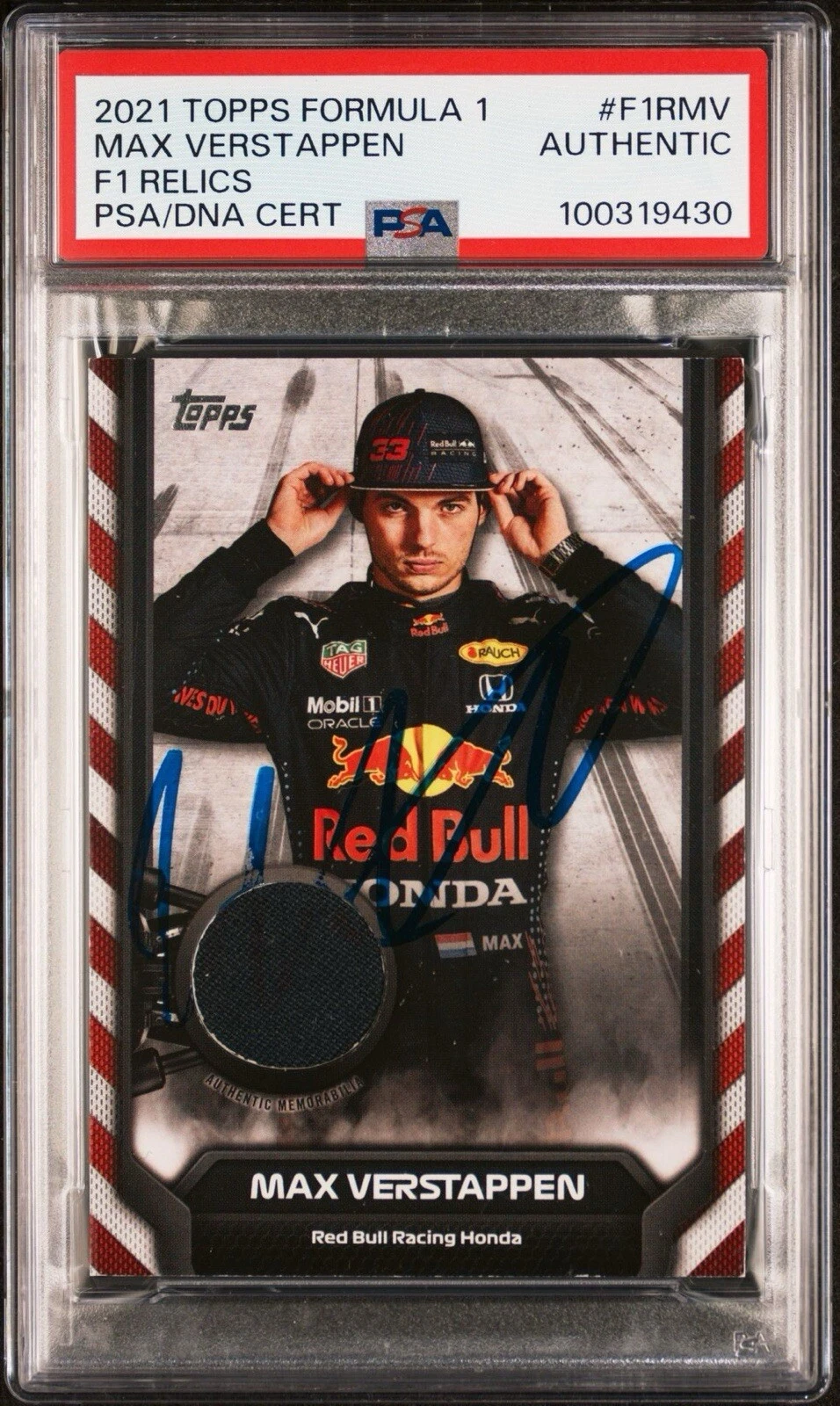 2021 Topps Formula 1 #F1RMV Max Verstappen Rookie Relics Auto /199 Psa ...