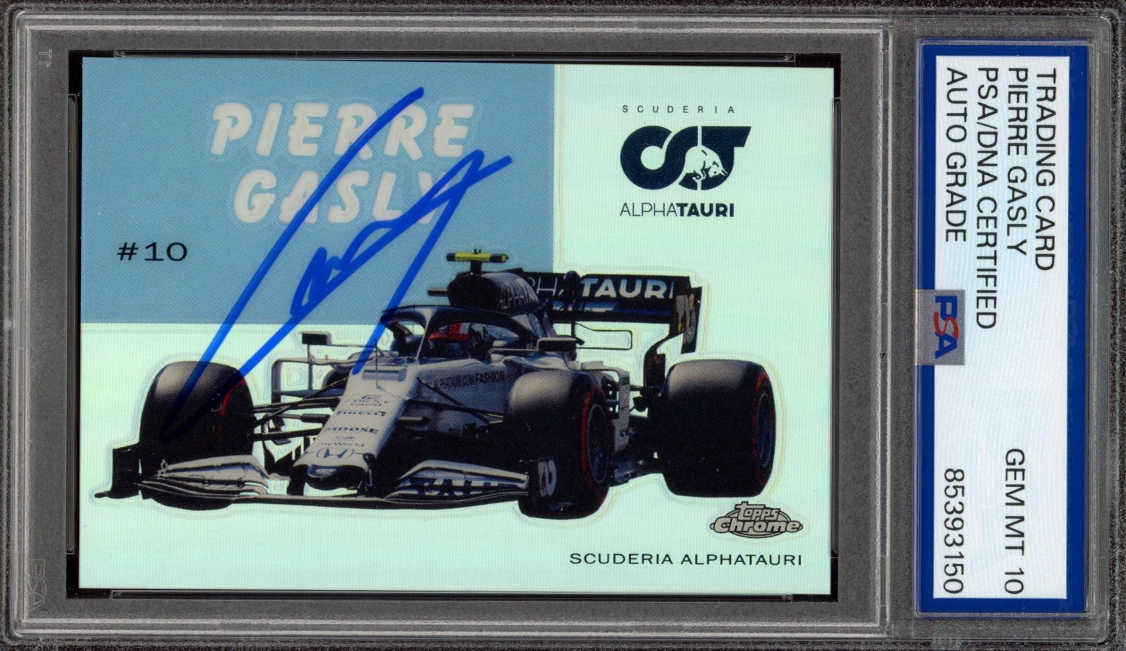 2020 Topps Chrome F1 #54W-8 Pierre Gasly Signed Rookie Card Psa GEM MT ...