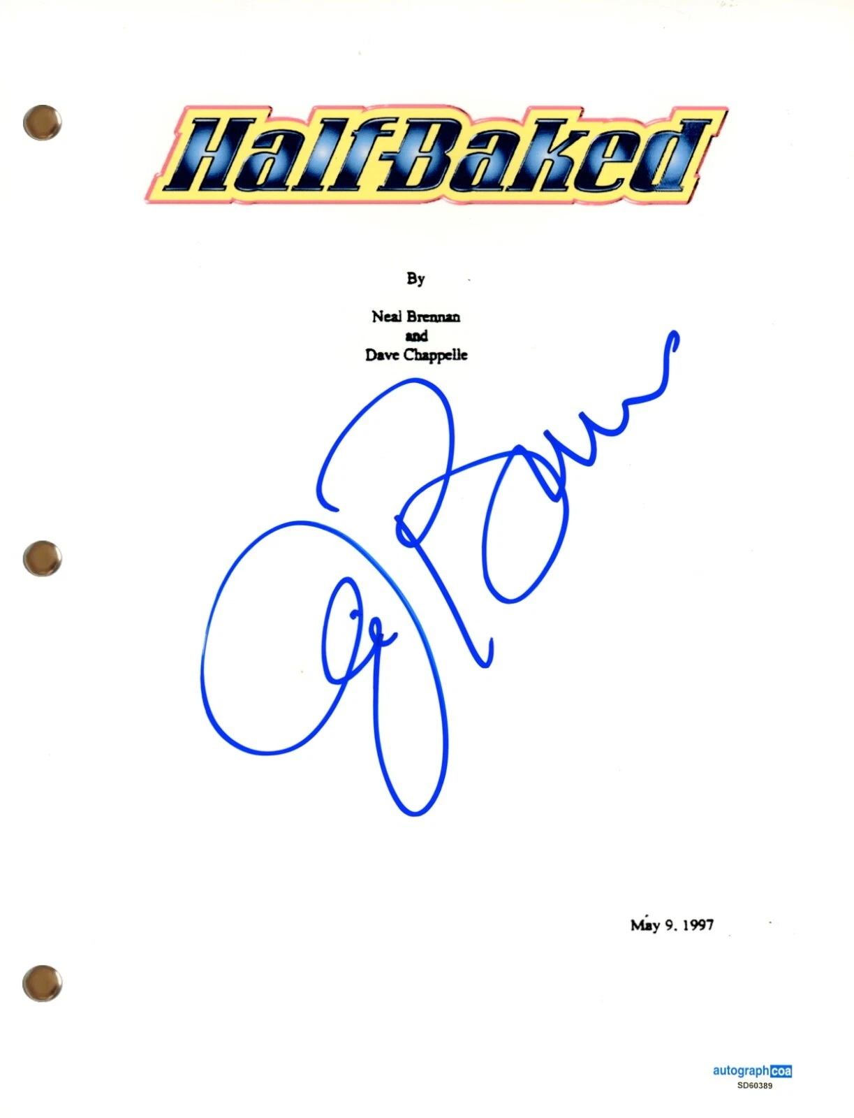 Jim Breuer “Half Baked” Signed Autograph Movie Script Full Screenplay ACOA COA | Autographia