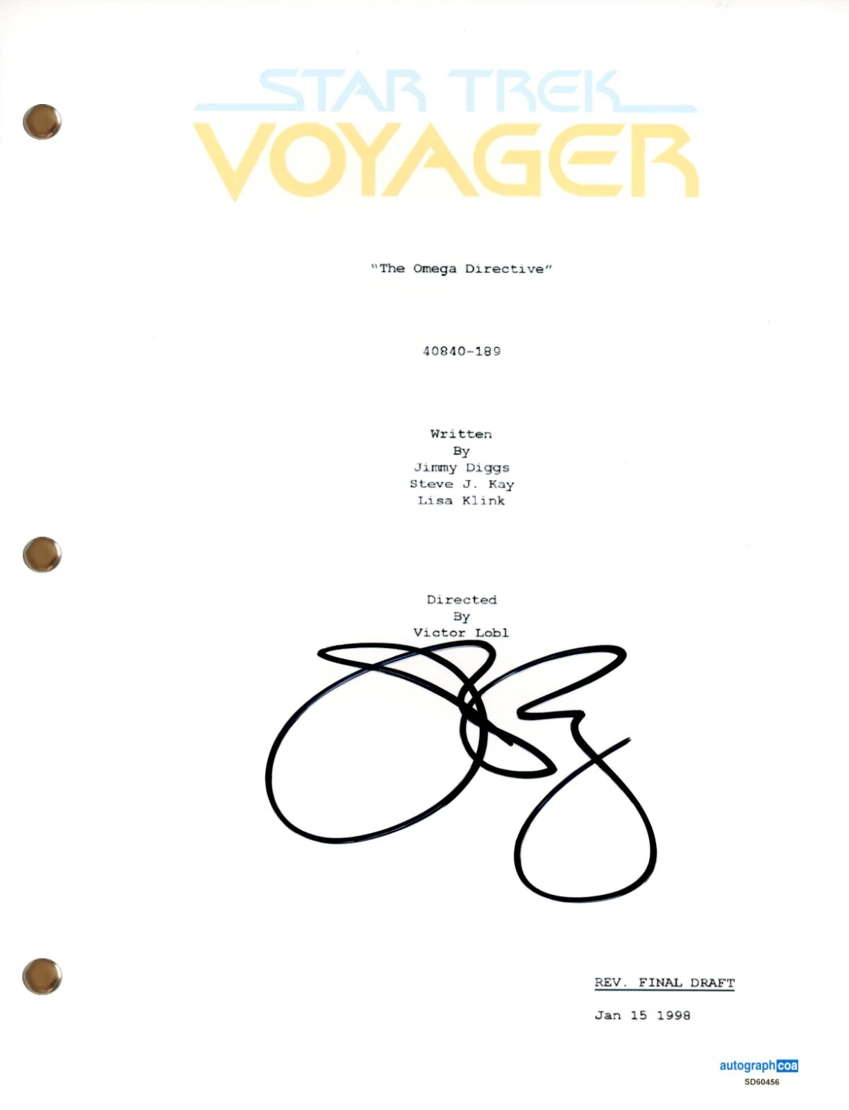 Jeri Ryan “Star Trek Voyager” Signed Autograph Full Episode Script '7 ...