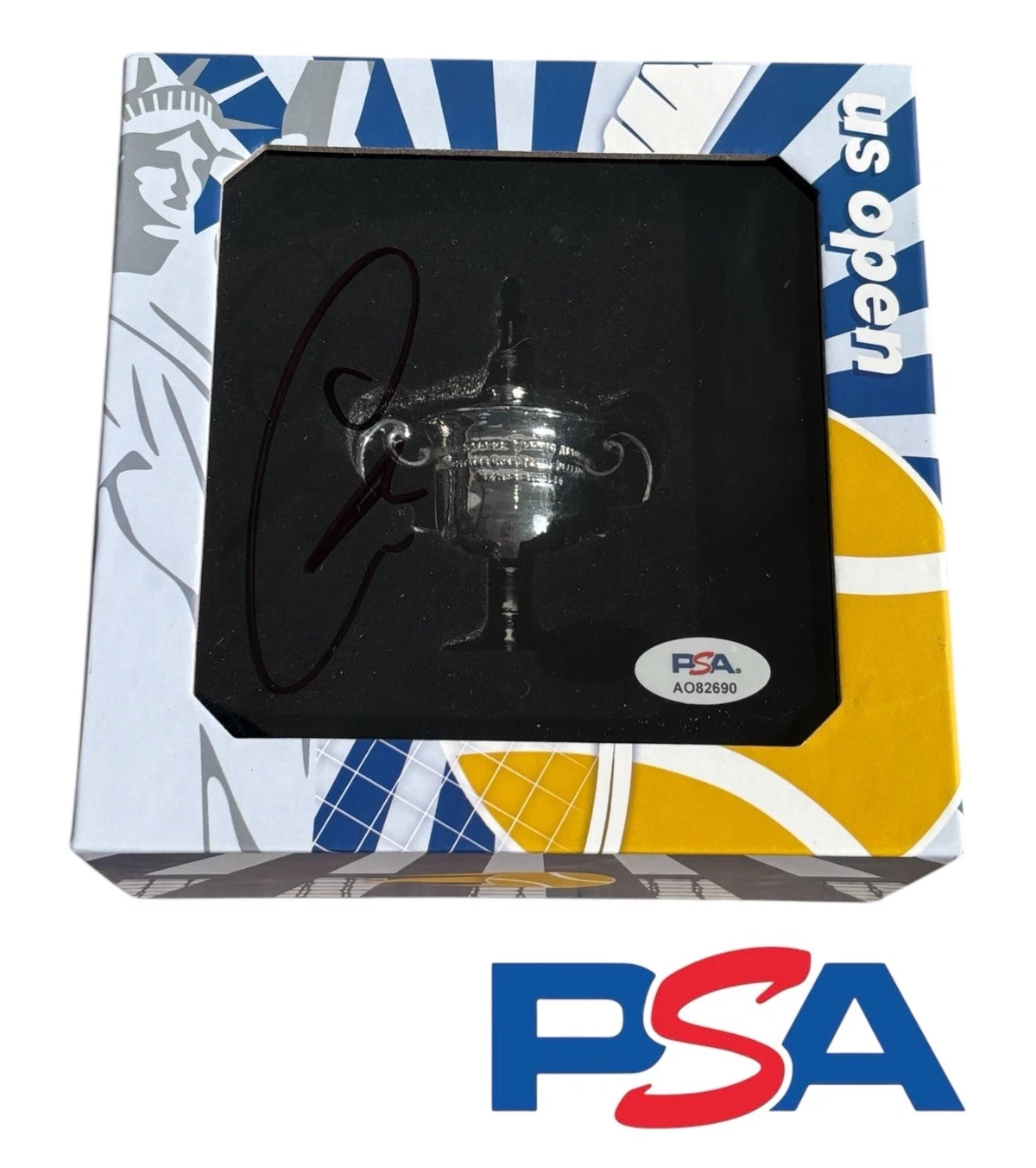 Carlos Alcaraz Signed US OPEN Mini Trophy PSA AUTO 2022 CHAMPION 1st ...